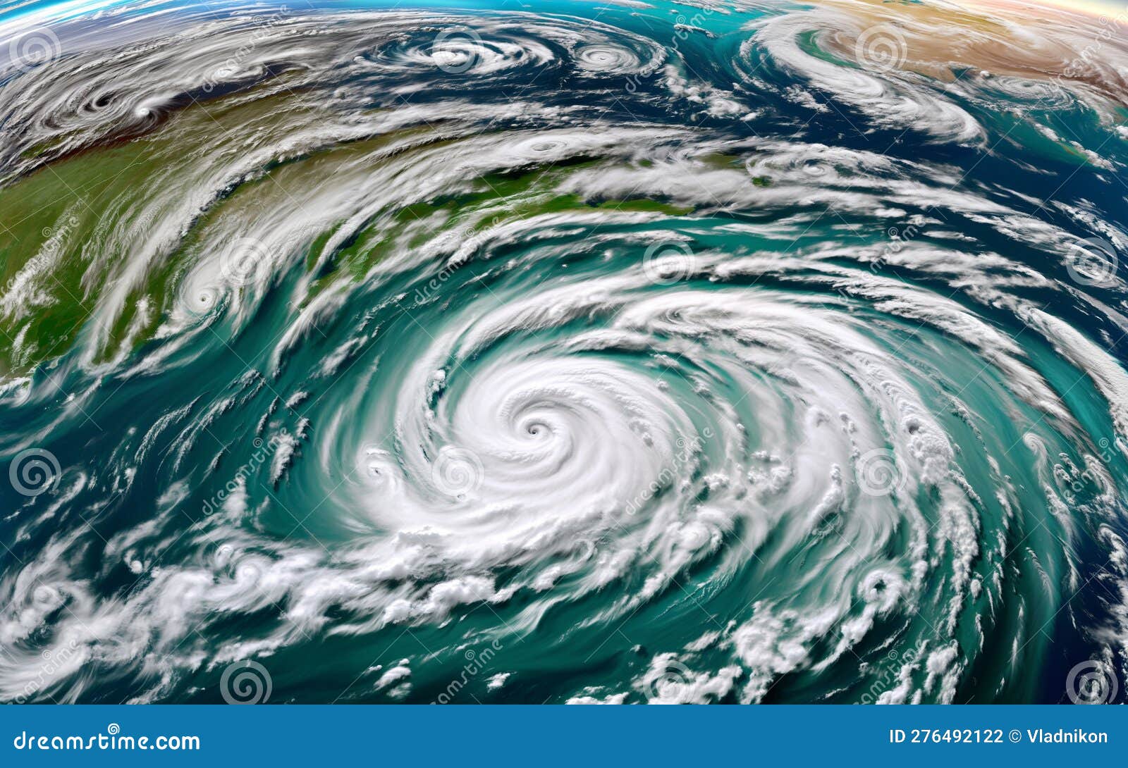 Cyclone. View from space stock illustration. Illustration of atmosphere ...