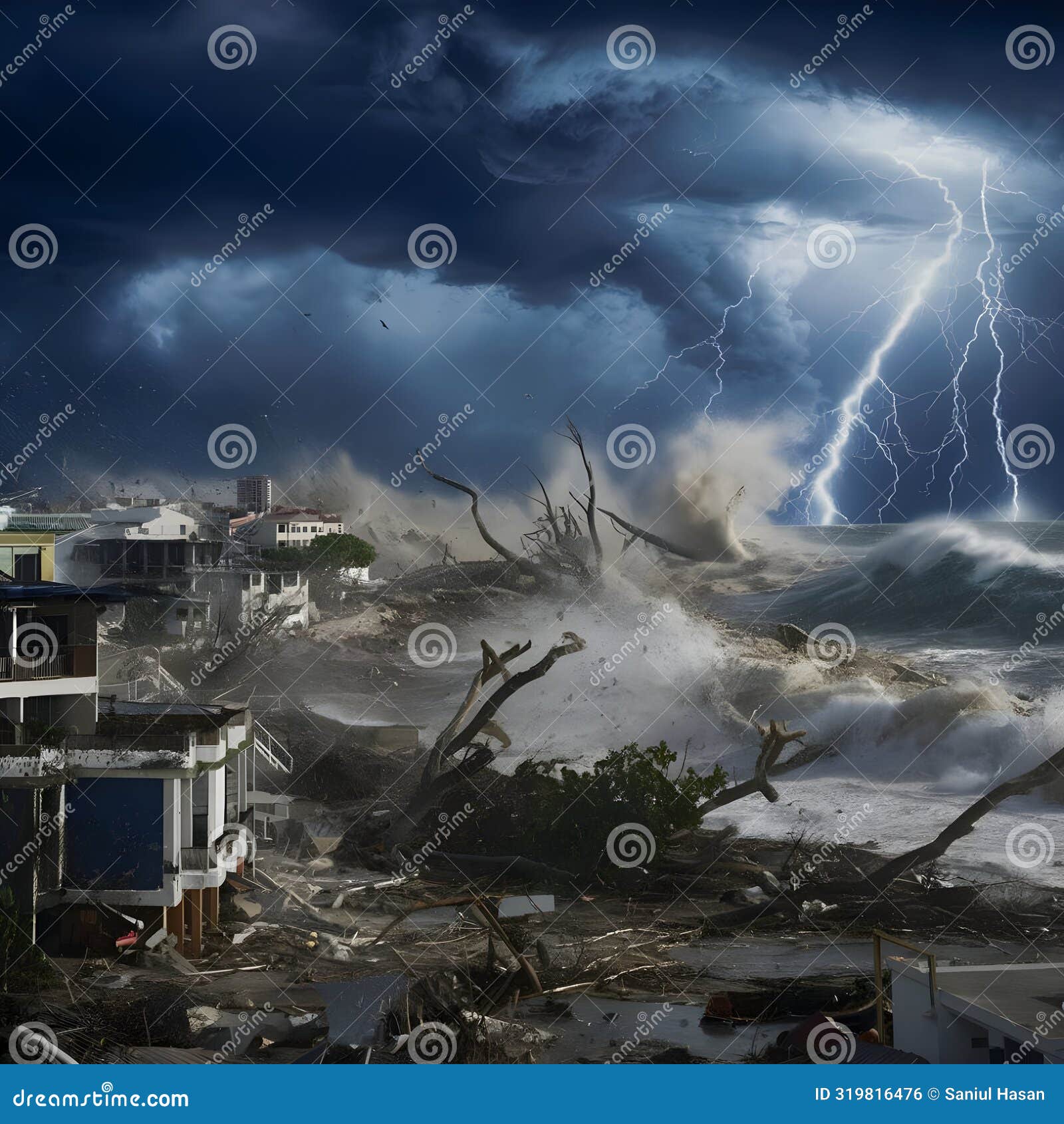 The Destructive Force of Cyclones Stock Illustration - Illustration of ...