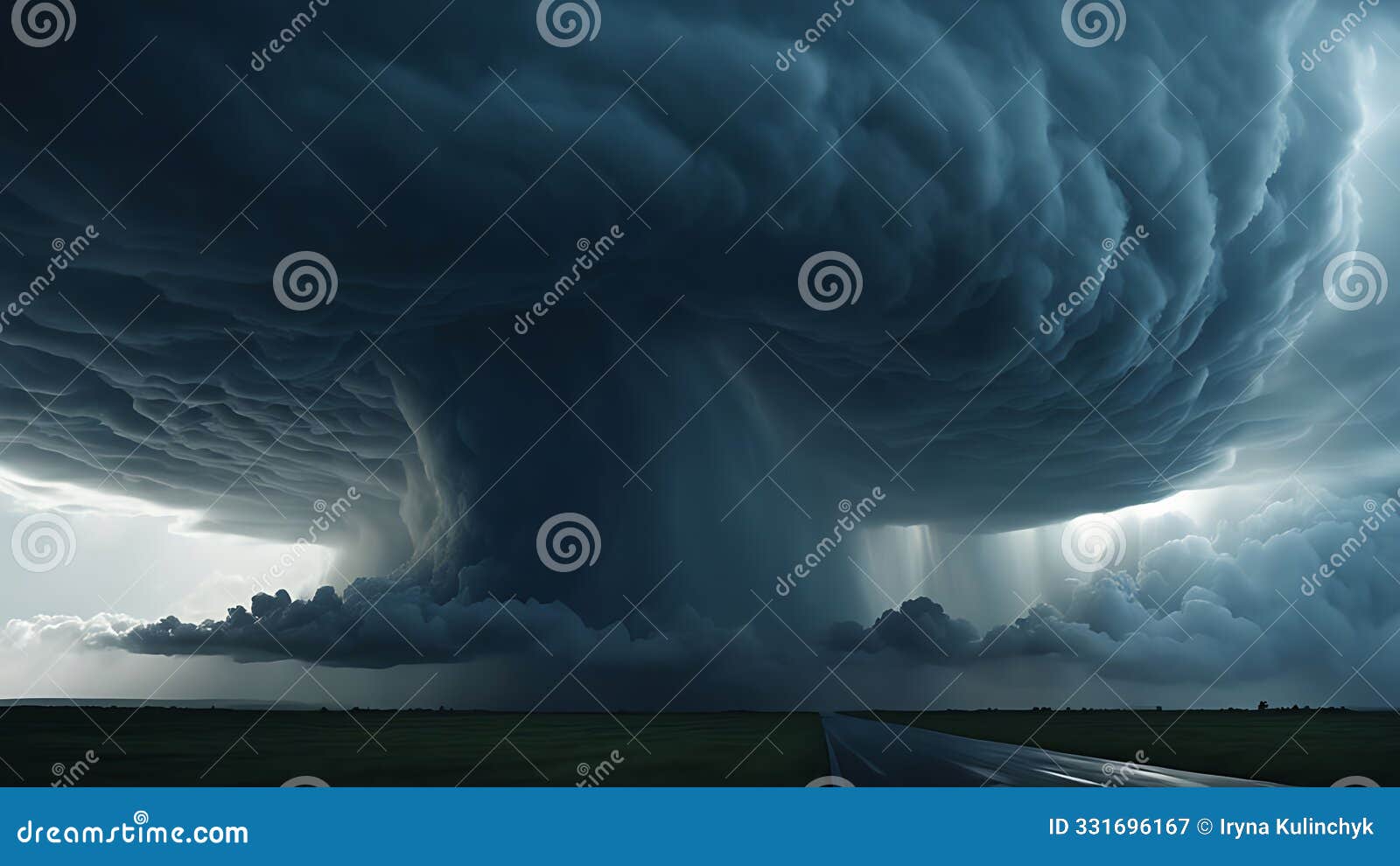 Cyclonic Storm. Huge Grey Clouds Form a Funnel Stock Image - Image of ...