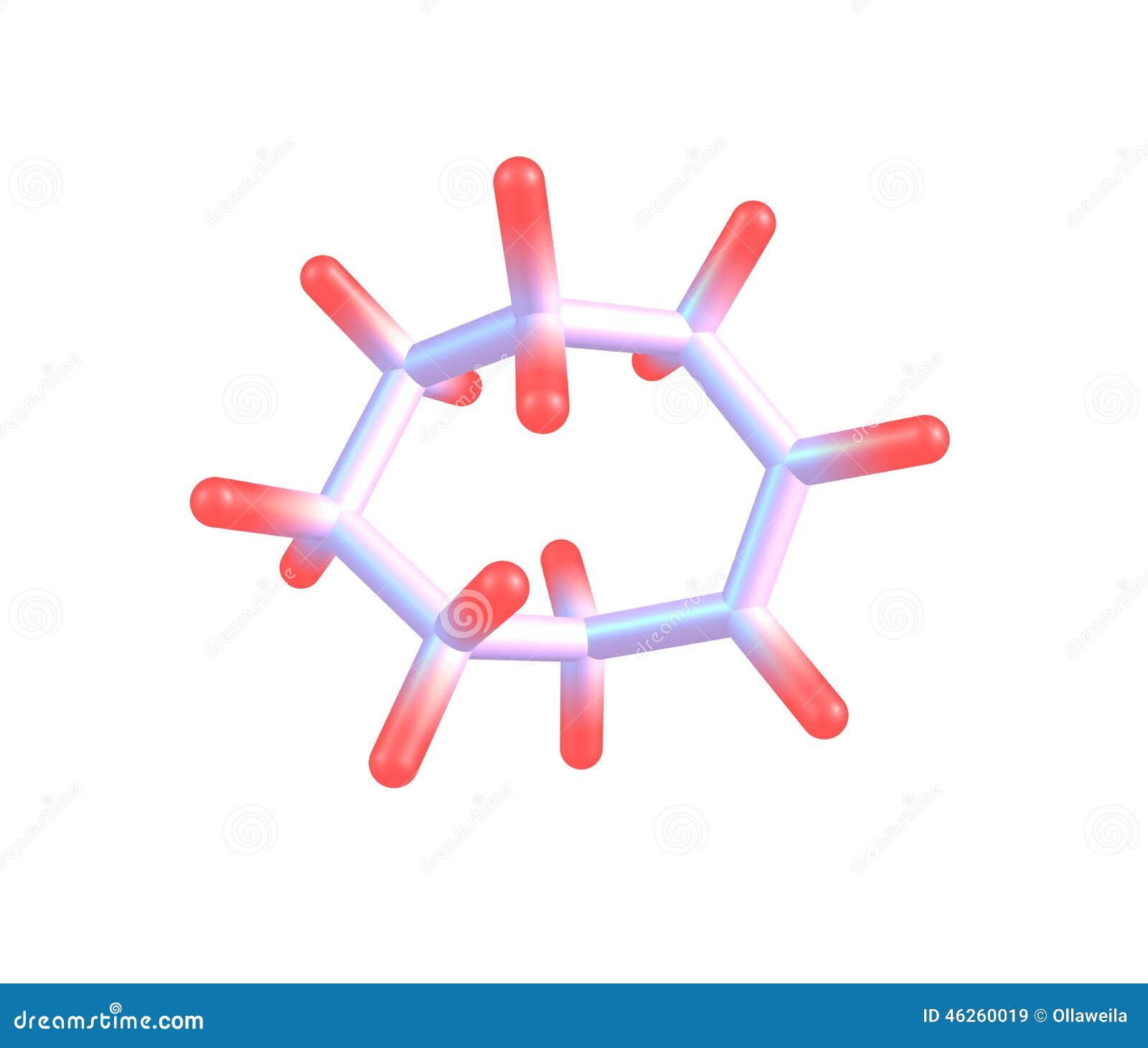 Cyclooctene Molecule Isolated on White Stock Illustration ...