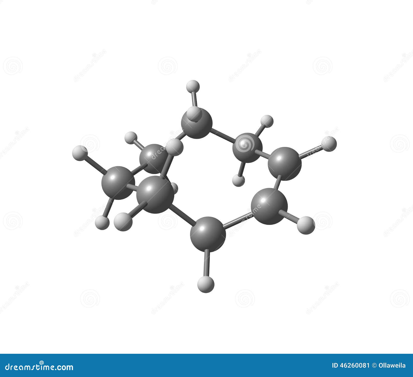 Cyclooctene Molecule Isolated on White Stock Illustration ...