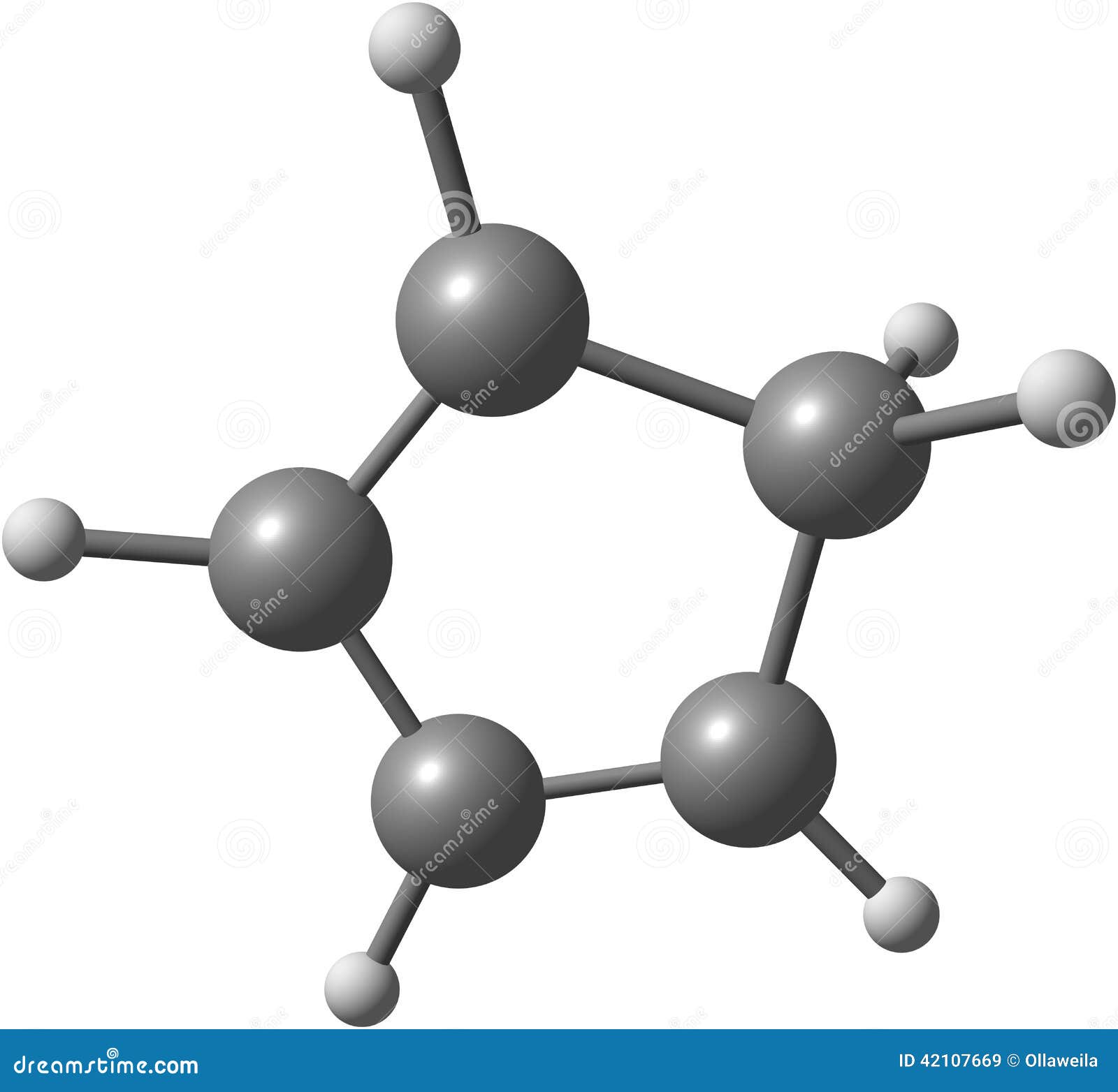 Cyclopentadiene Molecular Structure on White Background Stock ...