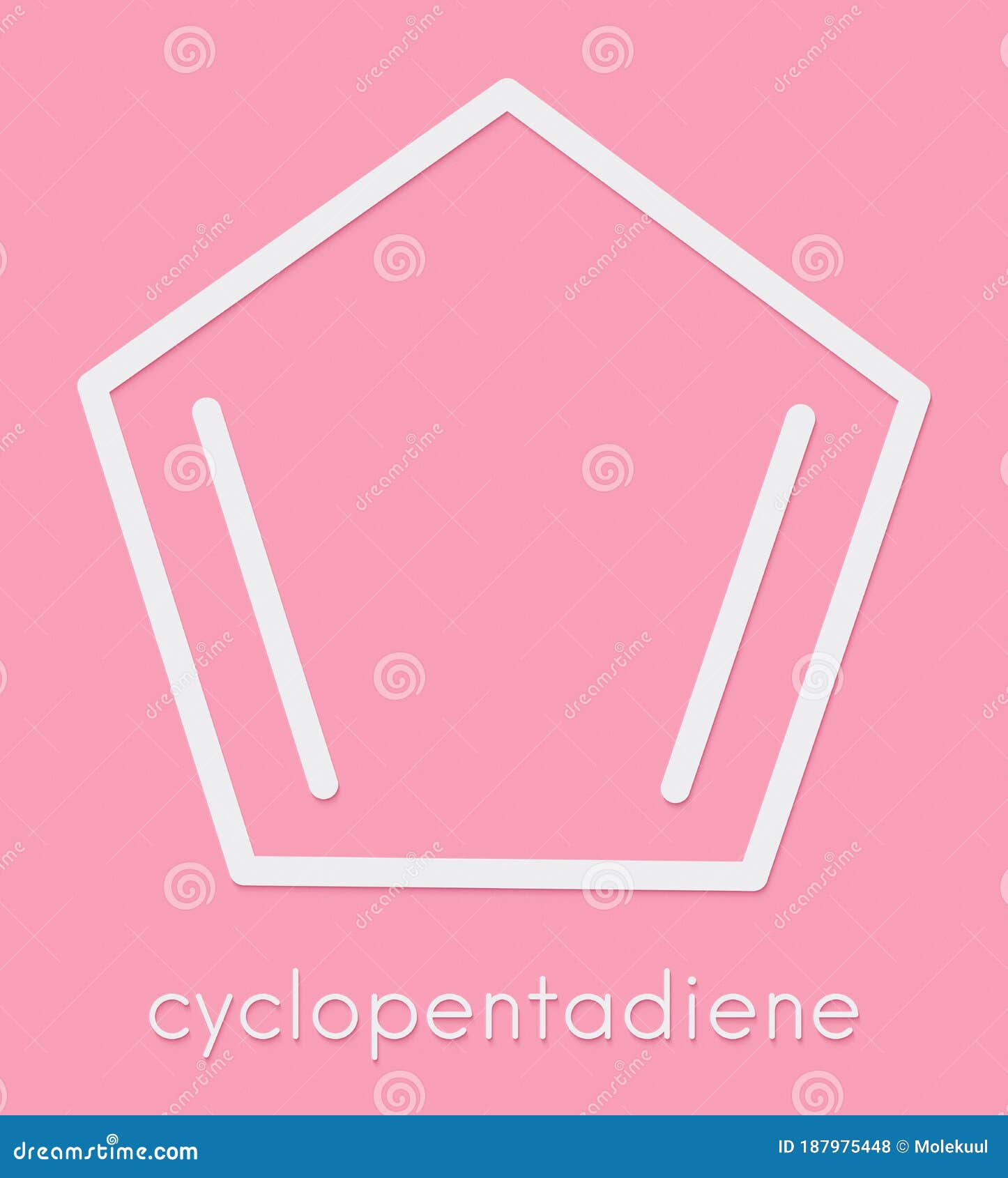 Cyclopentadiene Molecule. Skeletal Formula. Stock Illustration ...