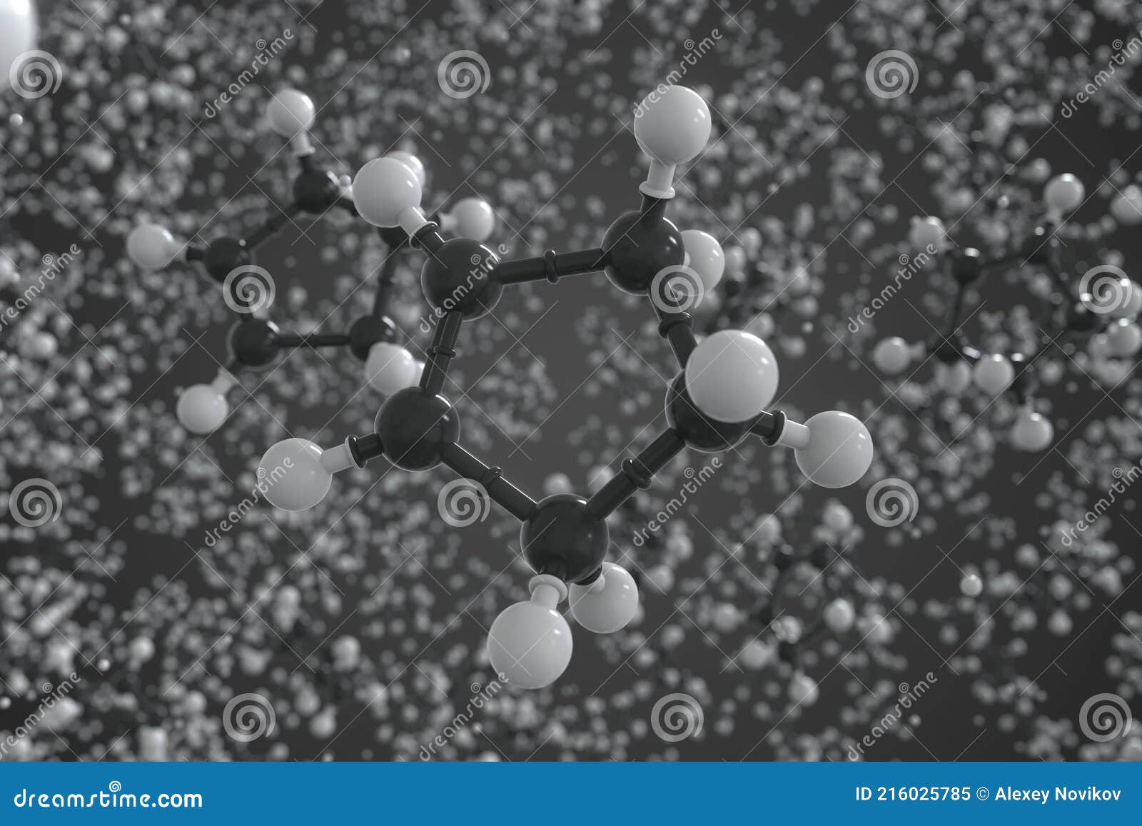 Cyclopentene Molecule Made with Balls, Conceptual Molecular Model ...