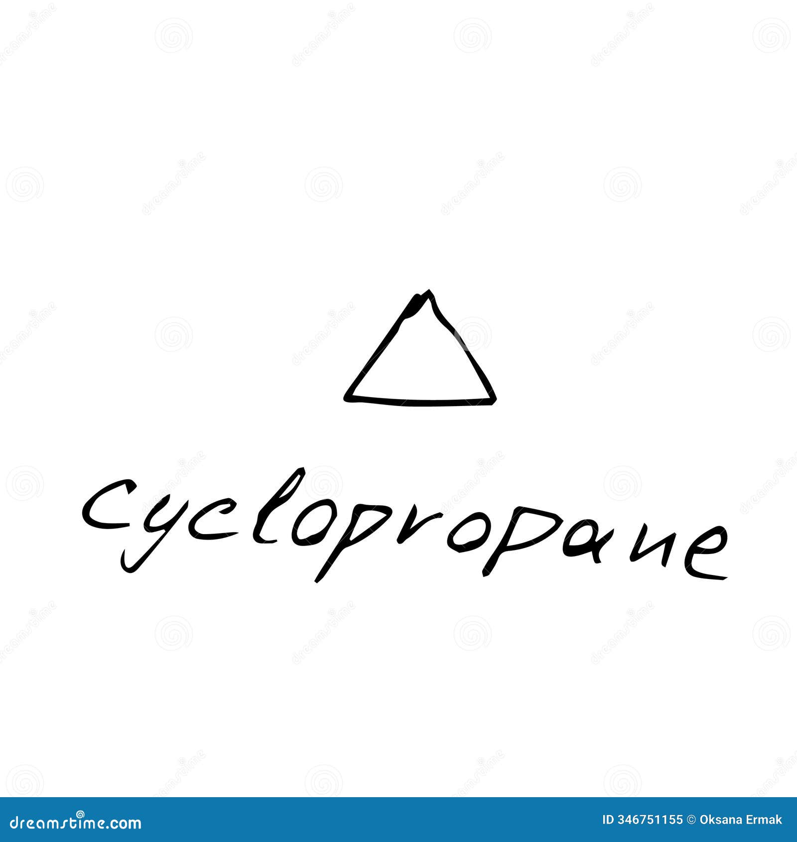 Cyclopropane Molecule Formula. Hand Drawn Imitation Of Cyclopropane ...