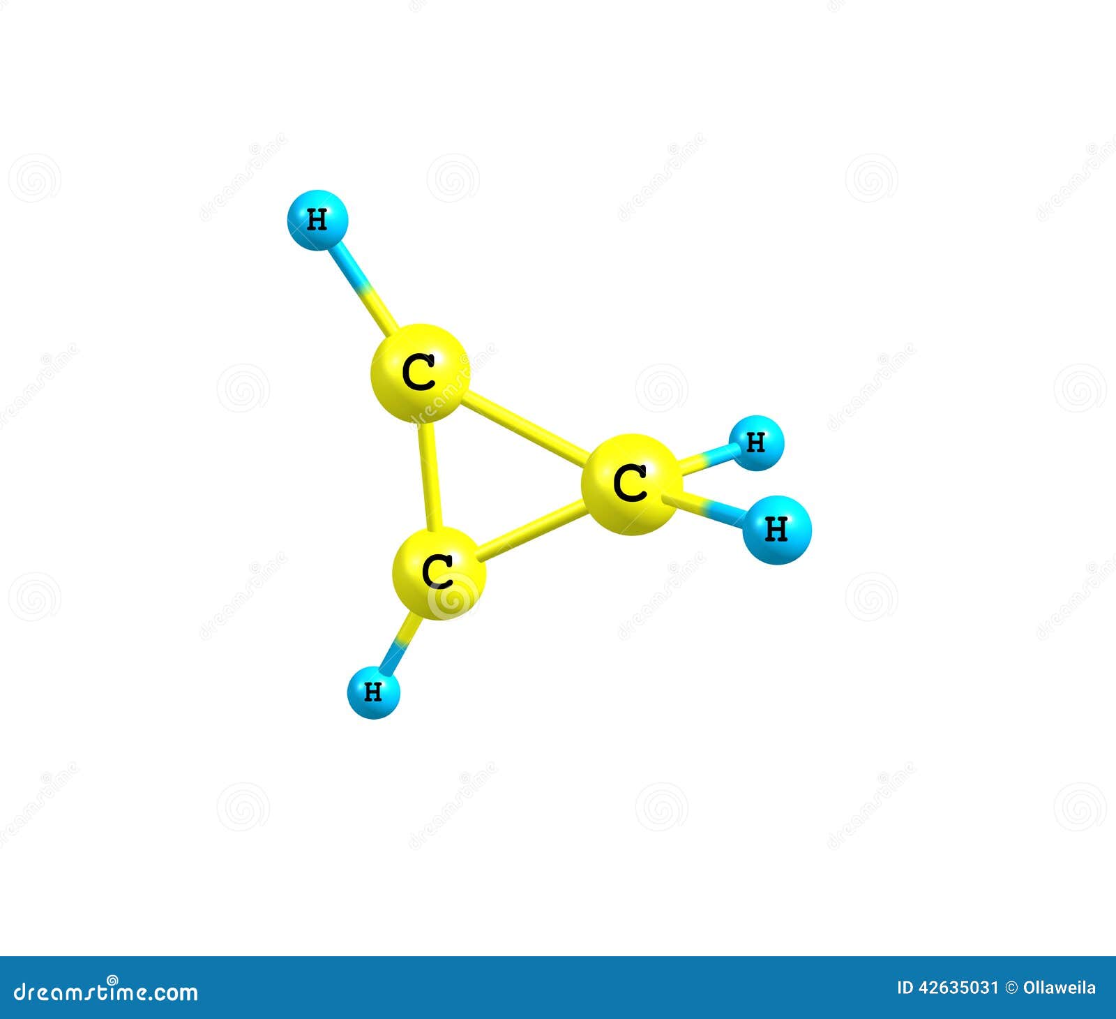 Cyclopropene Molecular Structure on White Background Stock Illustration ...