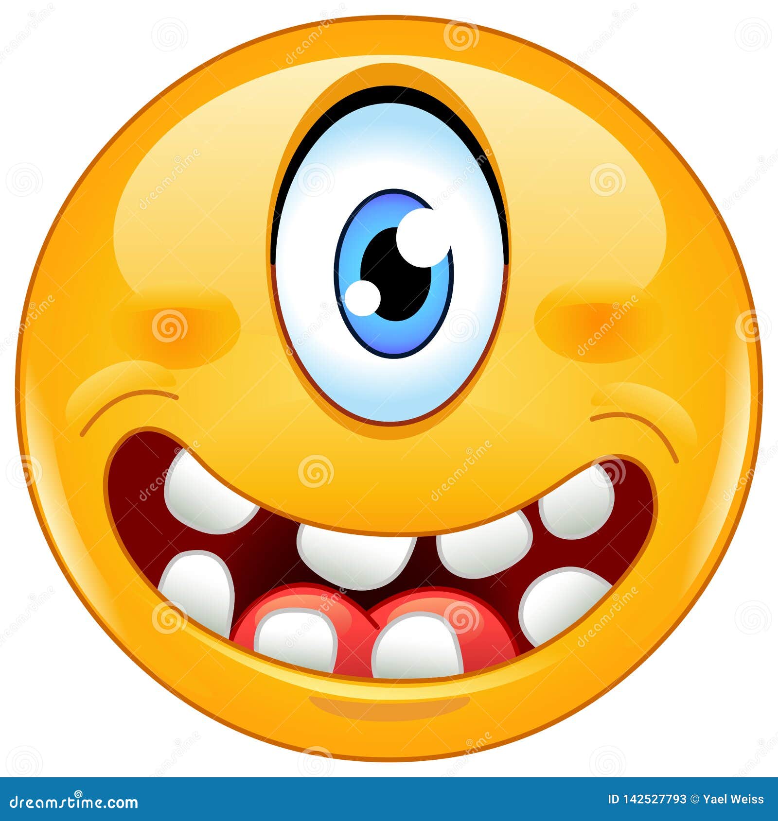 Cyclops emoticon stock vector. Illustration of happy - 142527793