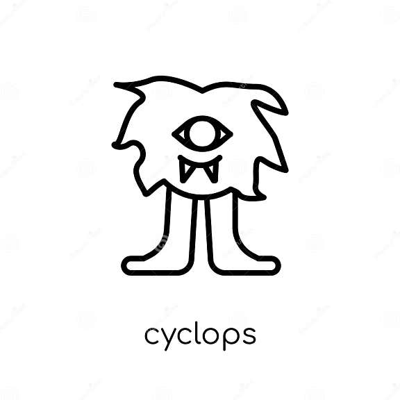 Cyclops Icon. Trendy Modern Flat Linear Vector Cyclops Icon on W Stock ...