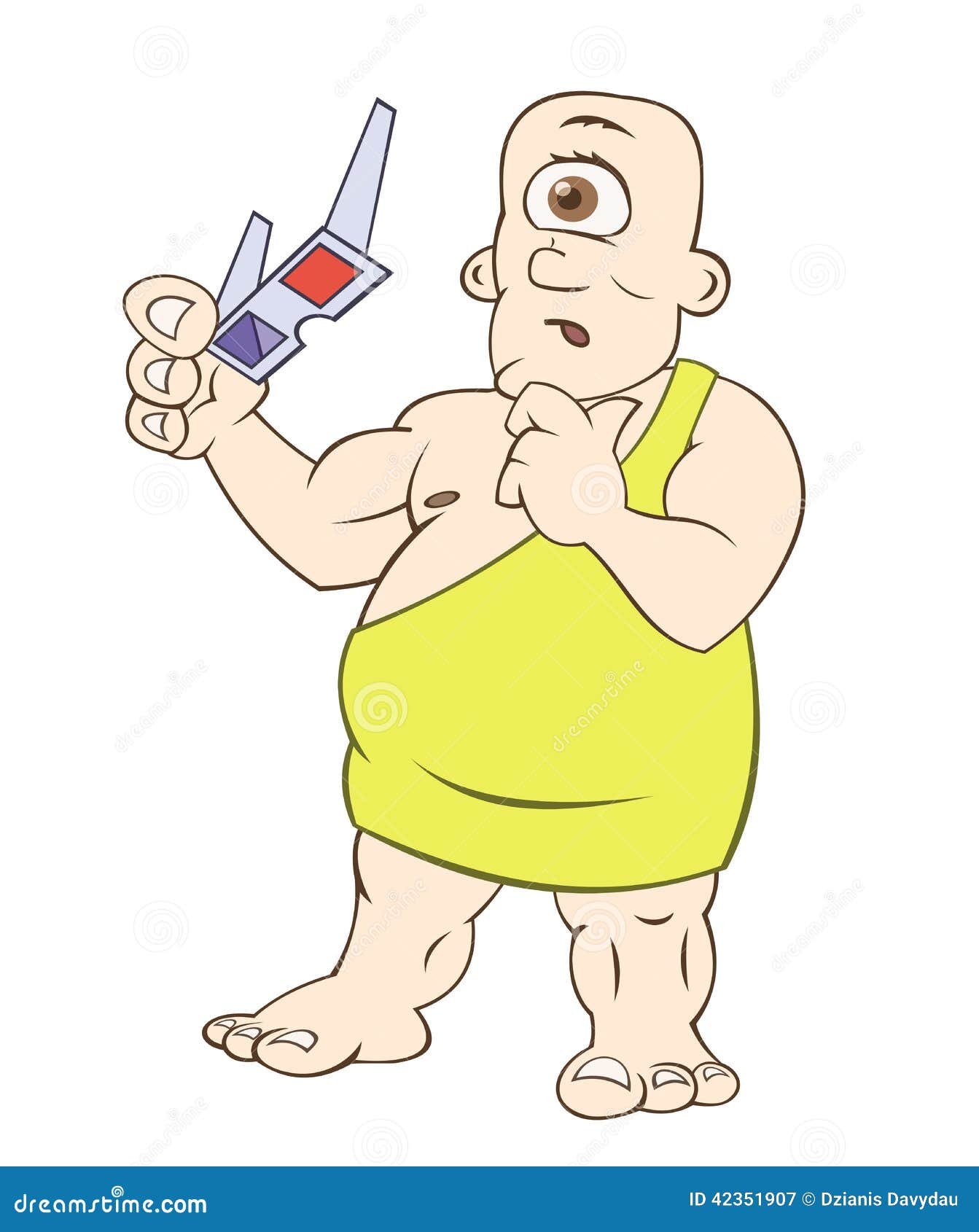 Cyclops is Looking at the 3-D Glasses Stock Vector - Illustration of ...