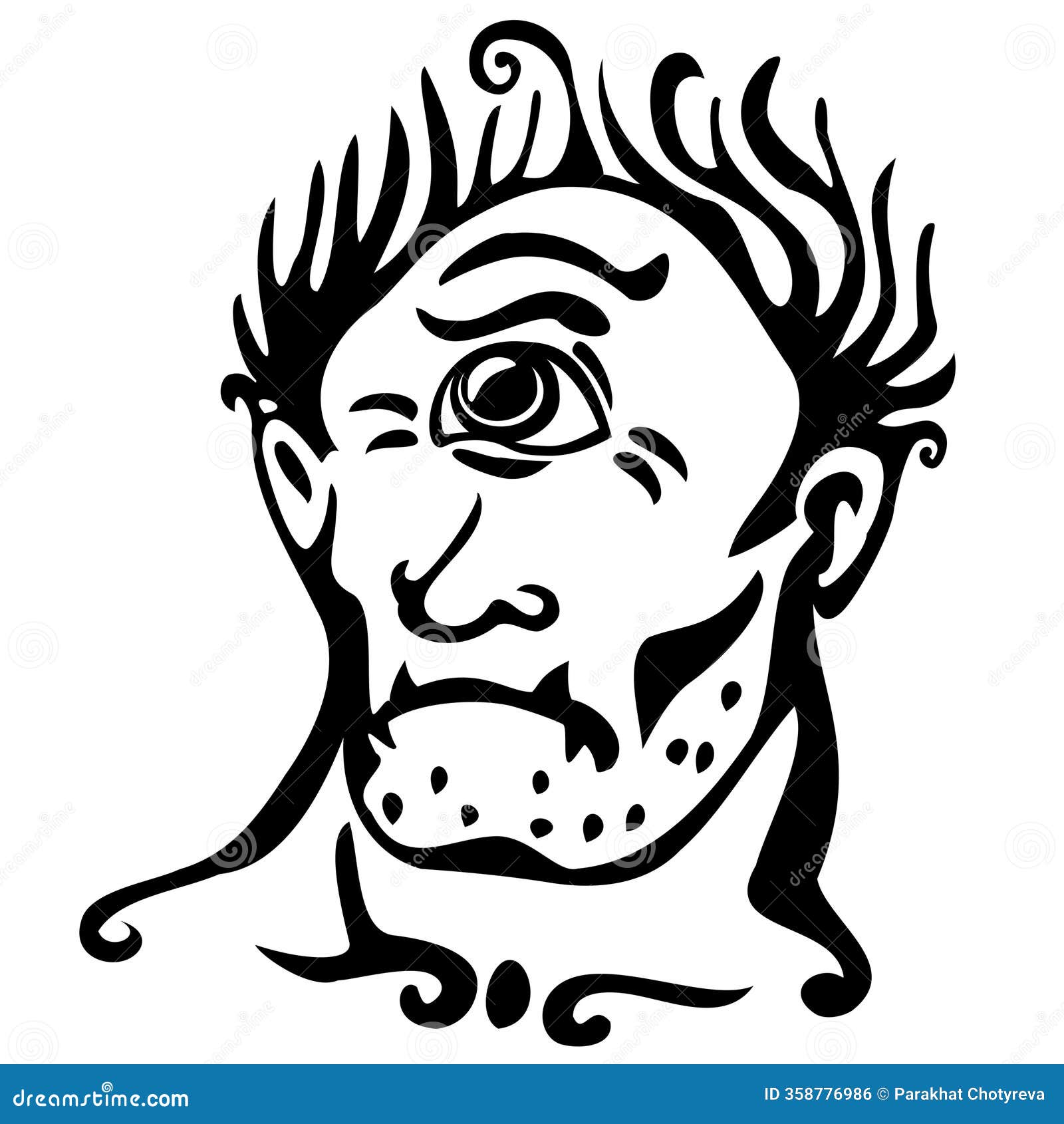 Cyclops Monster Vector Cyclops Fairy Tale Character Drawing Stock ...