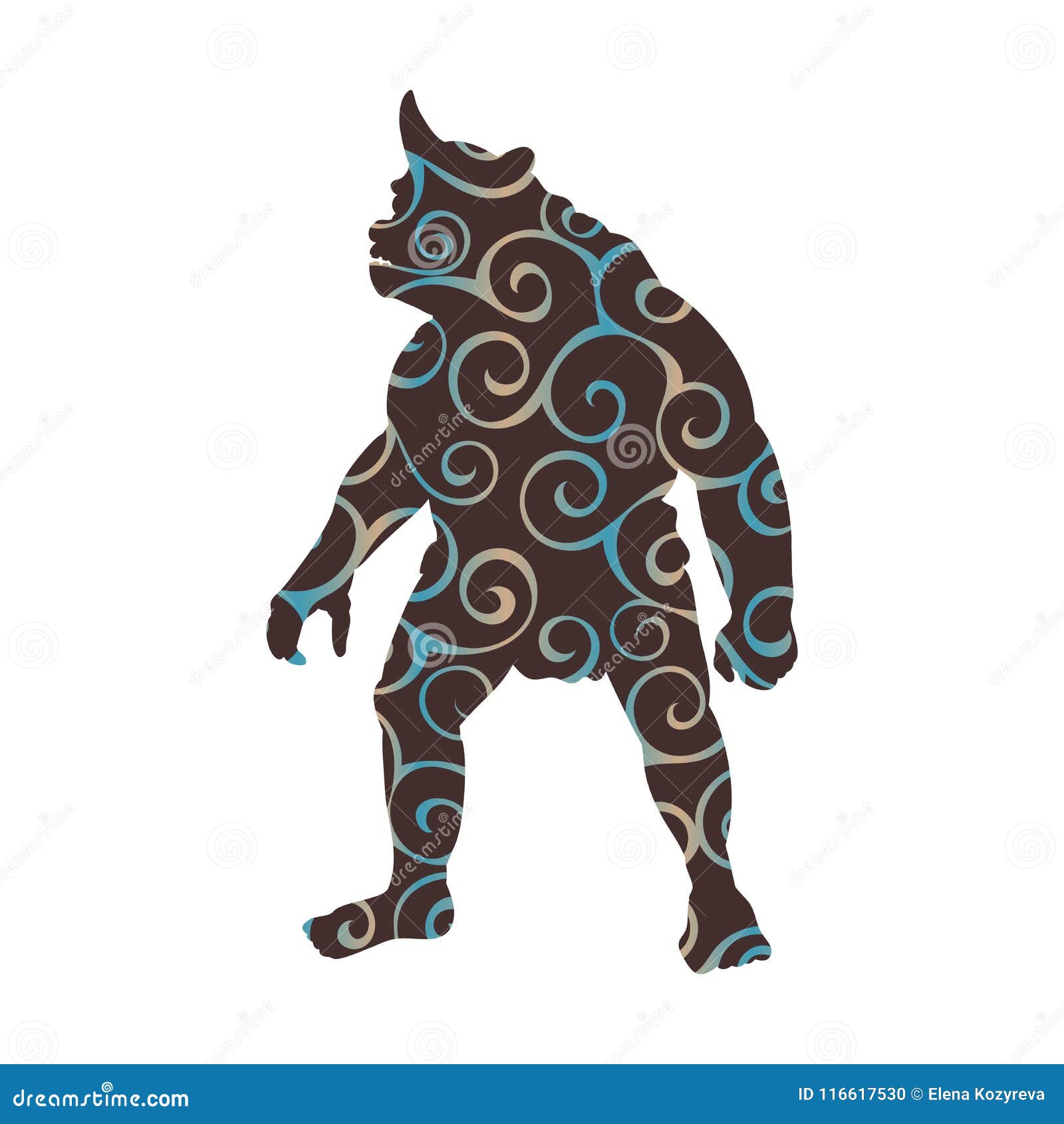 Ogre Silhouette Monster Villain Fantasy Cartoon Vector | CartoonDealer ...