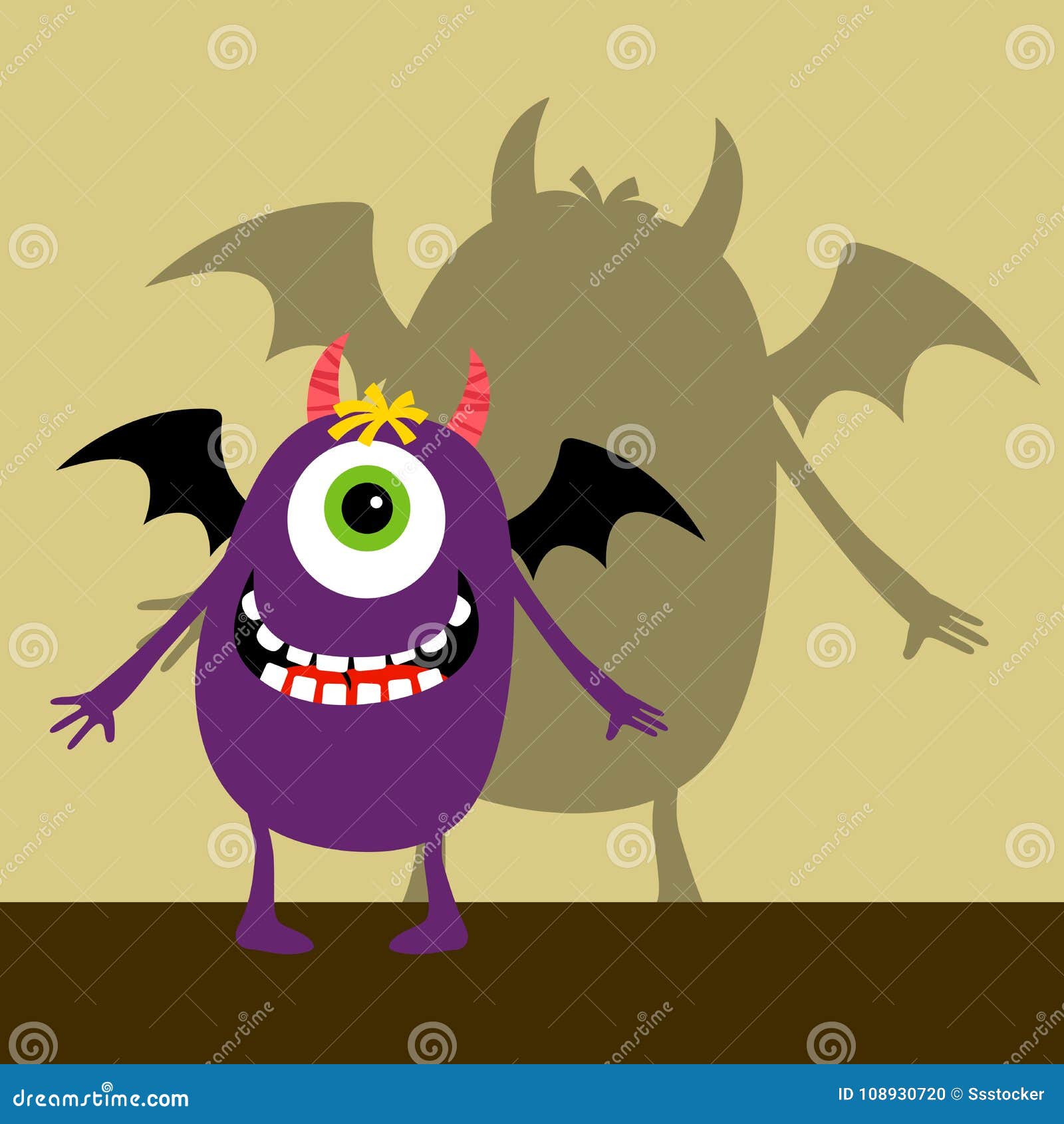 Cyclops Violet Happy Monster Stock Vector - Illustration of cute, cool ...
