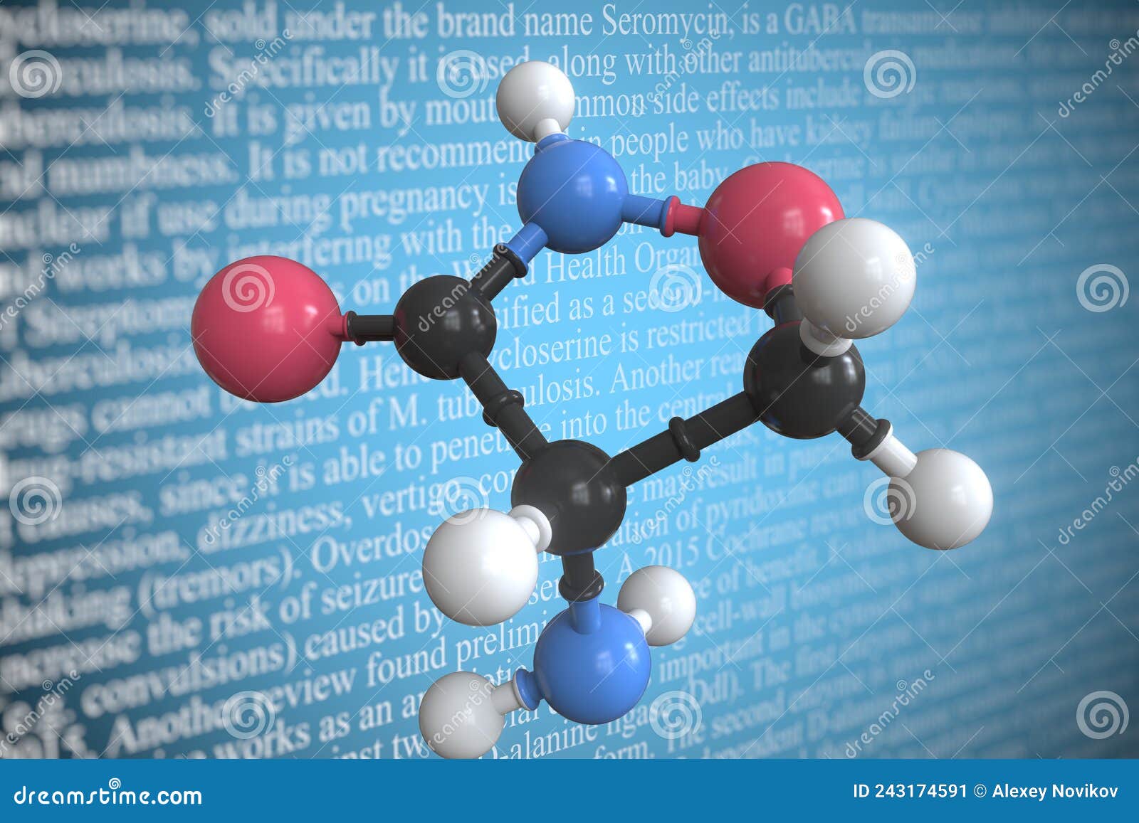 Cycloserine Molecule, Molecular Structure, Antituberculosis Agents ...