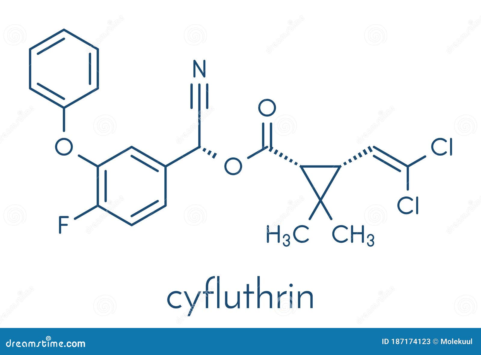 Cyfluthrin Insecticide Molecule. Skeletal Formula. Stock Vector ...