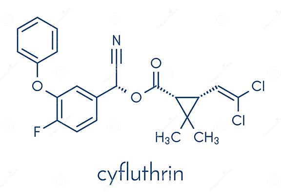 Cyfluthrin Insecticide Molecule. Skeletal Formula. Stock Vector ...