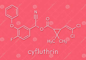 Cyfluthrin Insecticide Molecule. Skeletal Formula. Stock Illustration ...