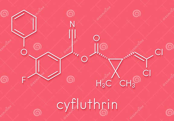 Cyfluthrin Insecticide Molecule. Skeletal Formula. Stock Illustration ...