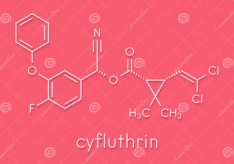 Cyfluthrin Insecticide Molecule. Skeletal Formula. Stock Illustration ...