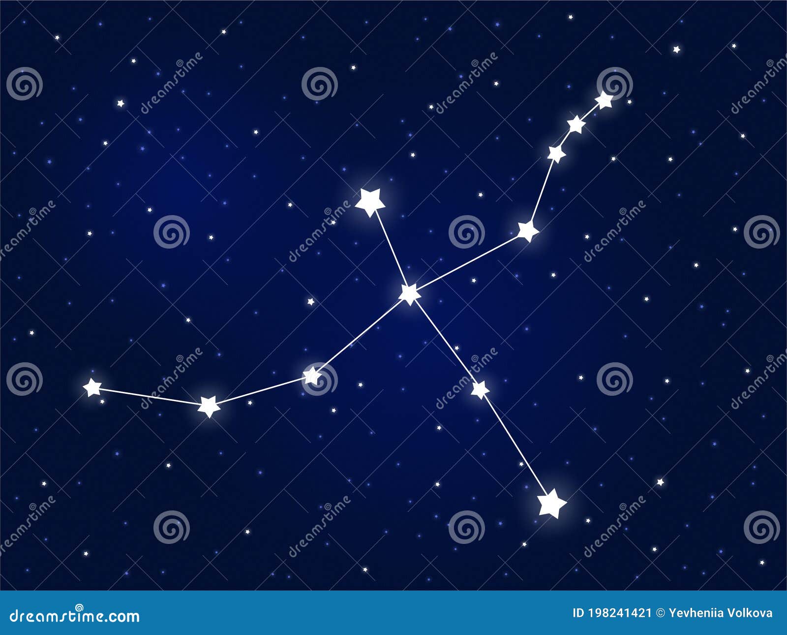 Cygnus Constellation. Starry Night Sky. Cluster Of Stars, Galaxy. Deep ...