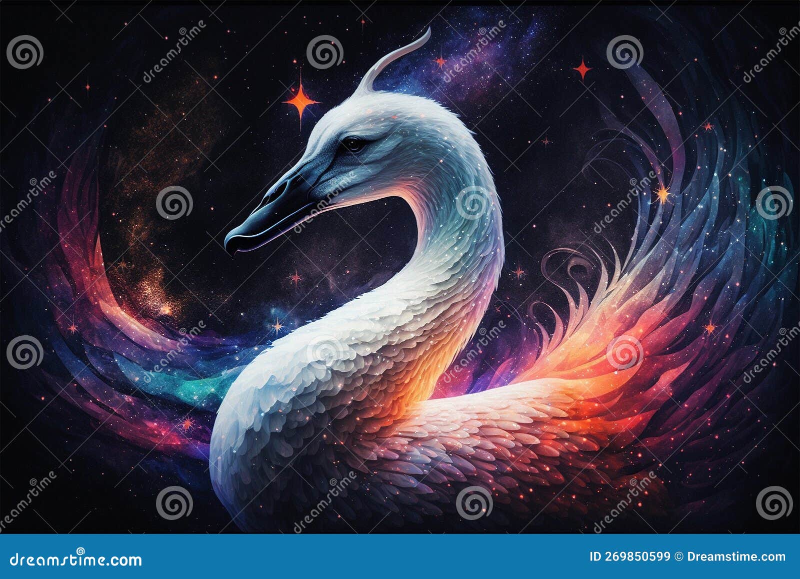 Cygnus O Swan Constellation in the Night Sky. Generative AI Stock ...