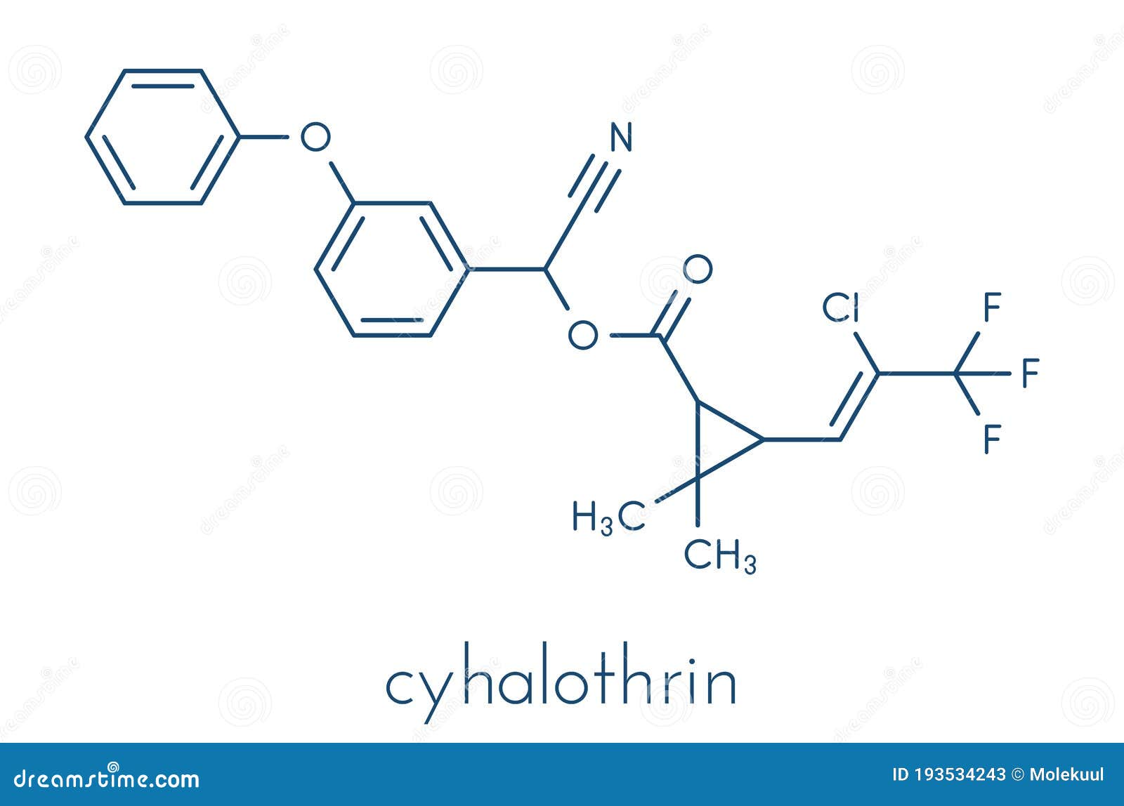 Cyhalothrin Insecticide Molecule. Skeletal Formula Stock Illustration ...