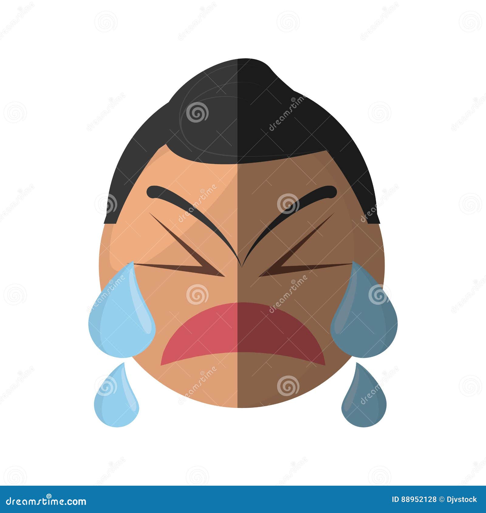 Cying Emoticon Cartoon Design Stock Illustration - Illustration of mood ...