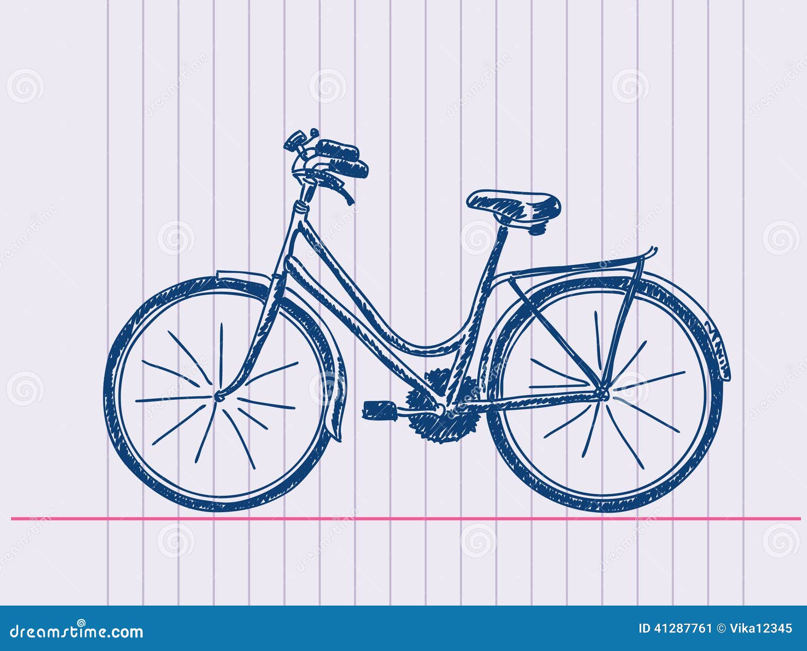 Cykel tecknad hand vektor illustrationer. Illustration av trampa - 41287761