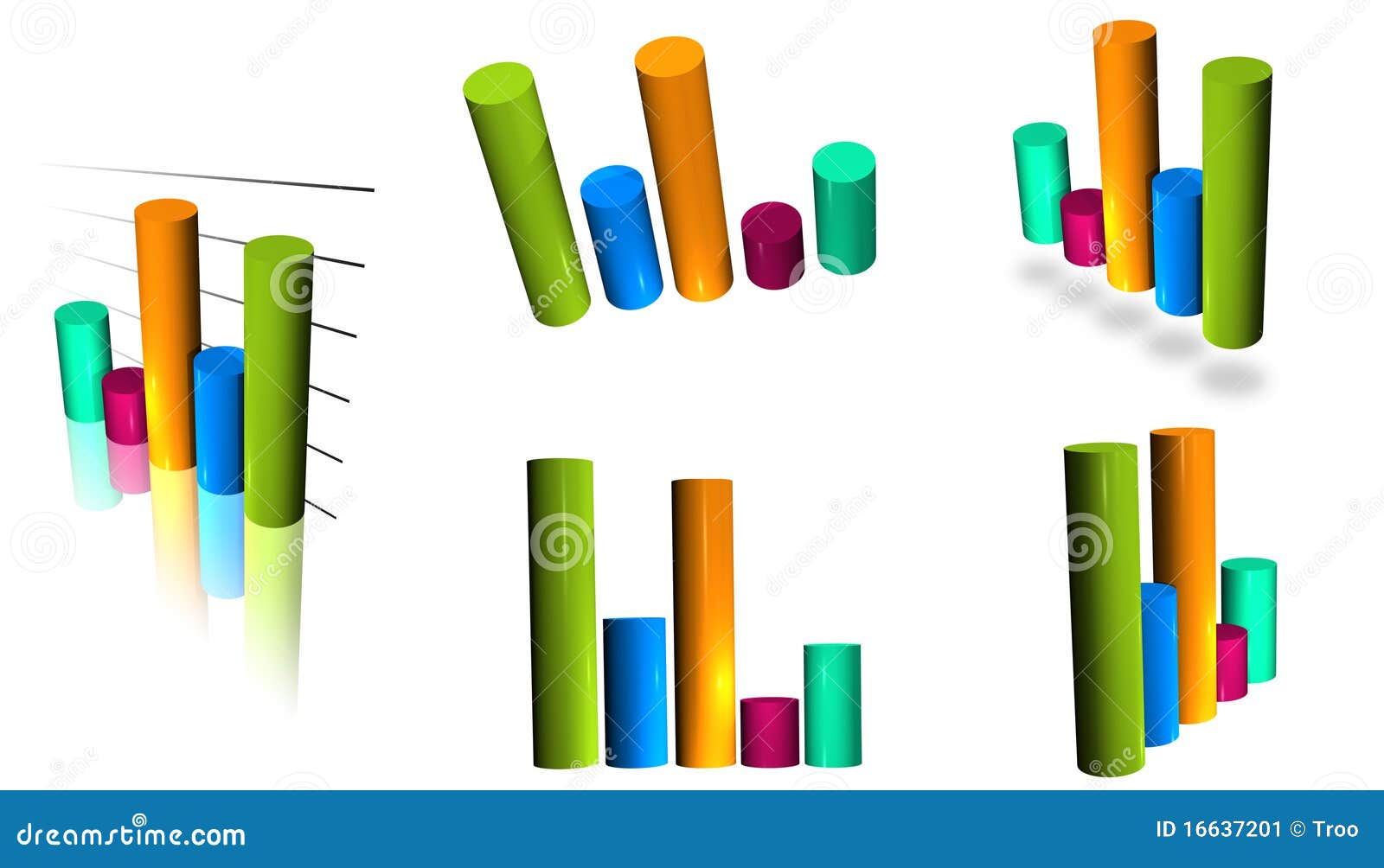 Cylinder bar chart stock illustration. Illustration of isolated - 16637201