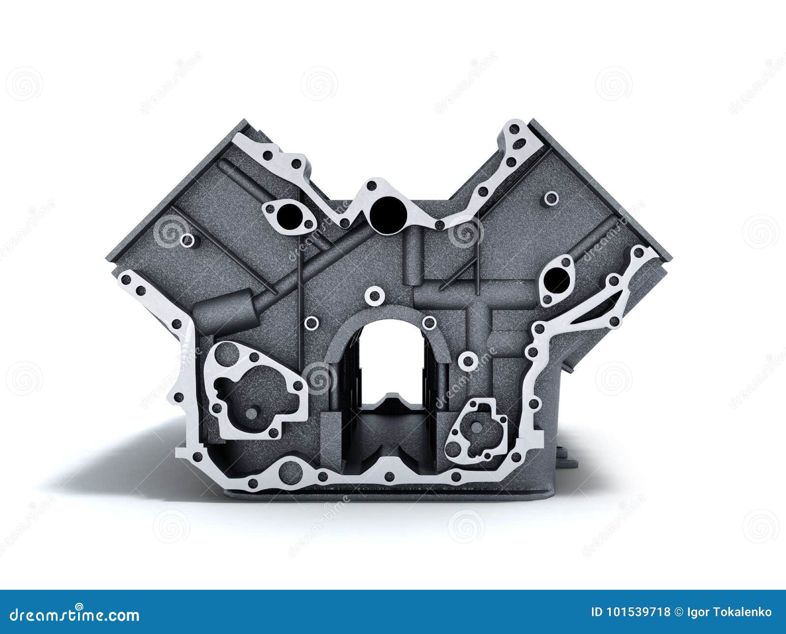 Cylinder Block from Car with V6 Engine 3d Render on a White Back Stock ...