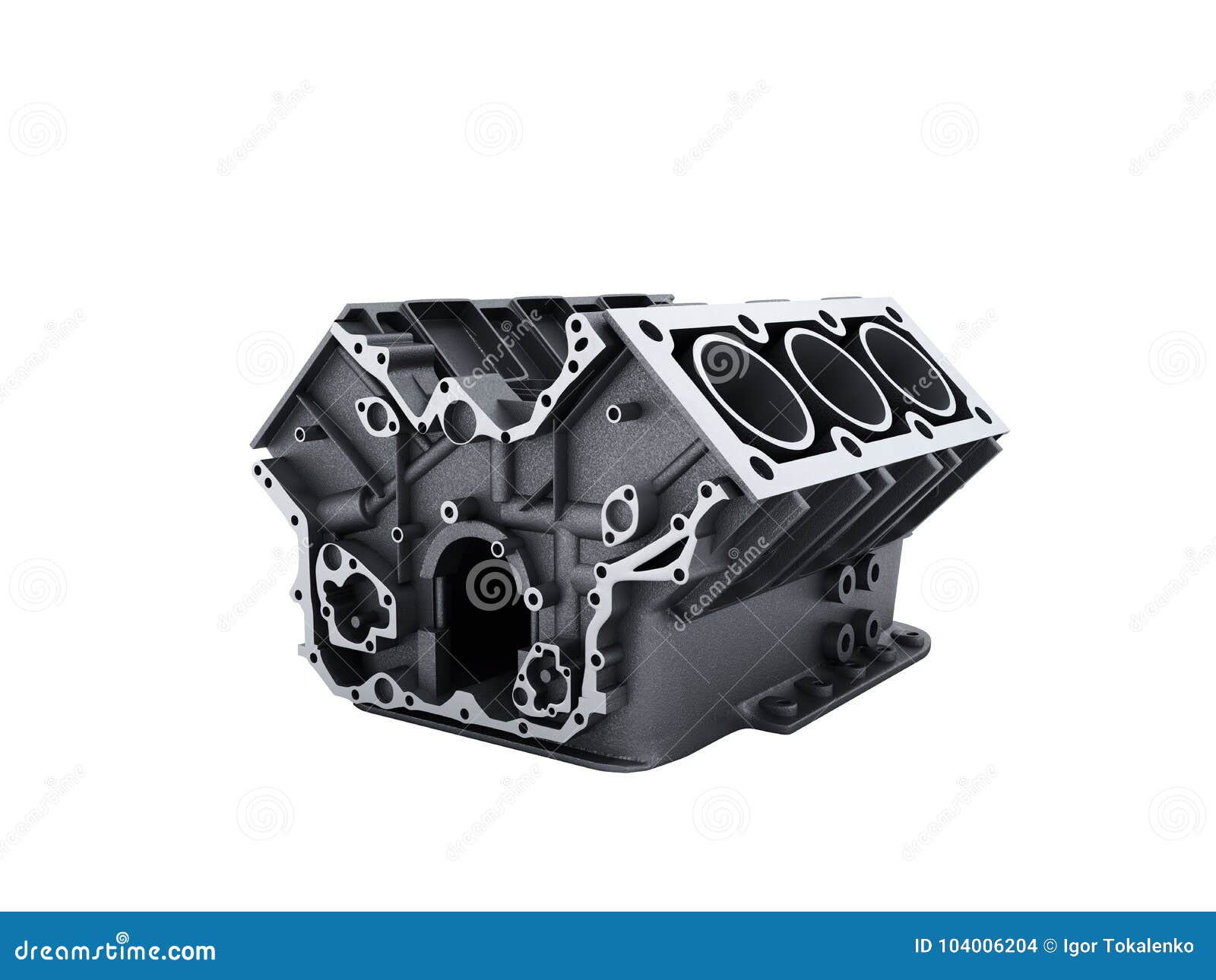 Cylinder Block from Car with V6 Engine 3d Render on a White Back Stock ...