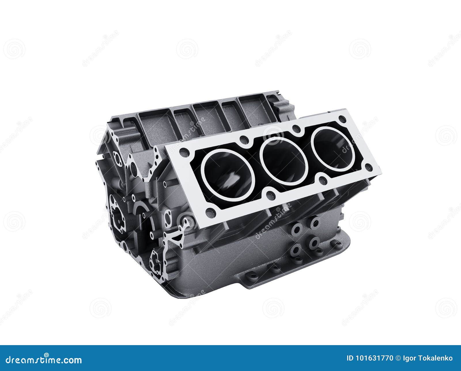 Cylinder Block from Car with V6 Engine 3d Render on a White No S Stock ...