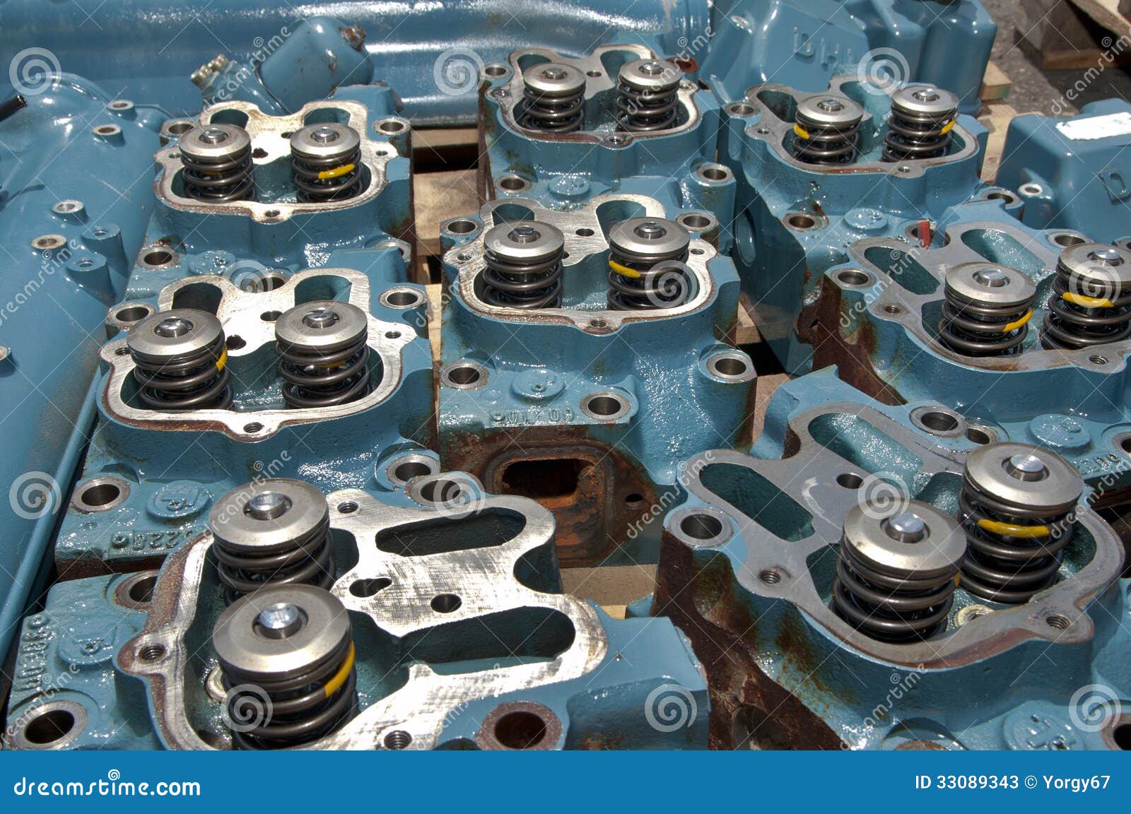 The Cylinder Block Of The Four-cylinder Engine. Disassembled Motor ...