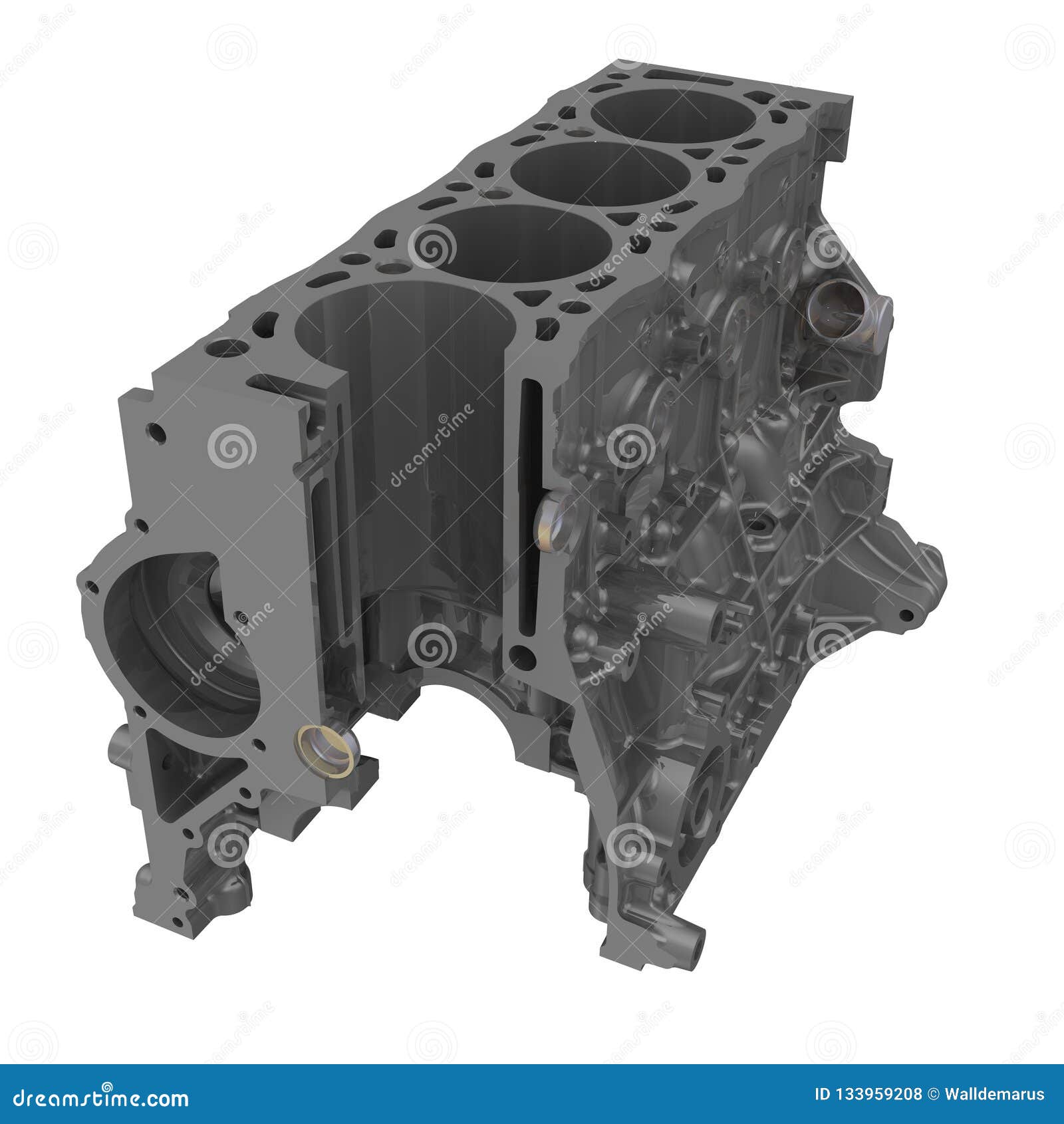 Cylinder Block of an Internal Combustion Engine Stock Illustration ...