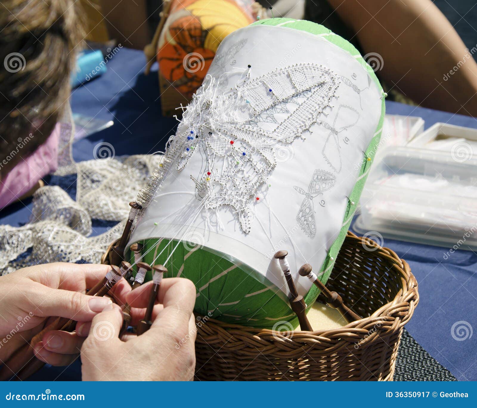 A Cylinder for Bobbin Laces Stock Image - Image of craftsmanship ...