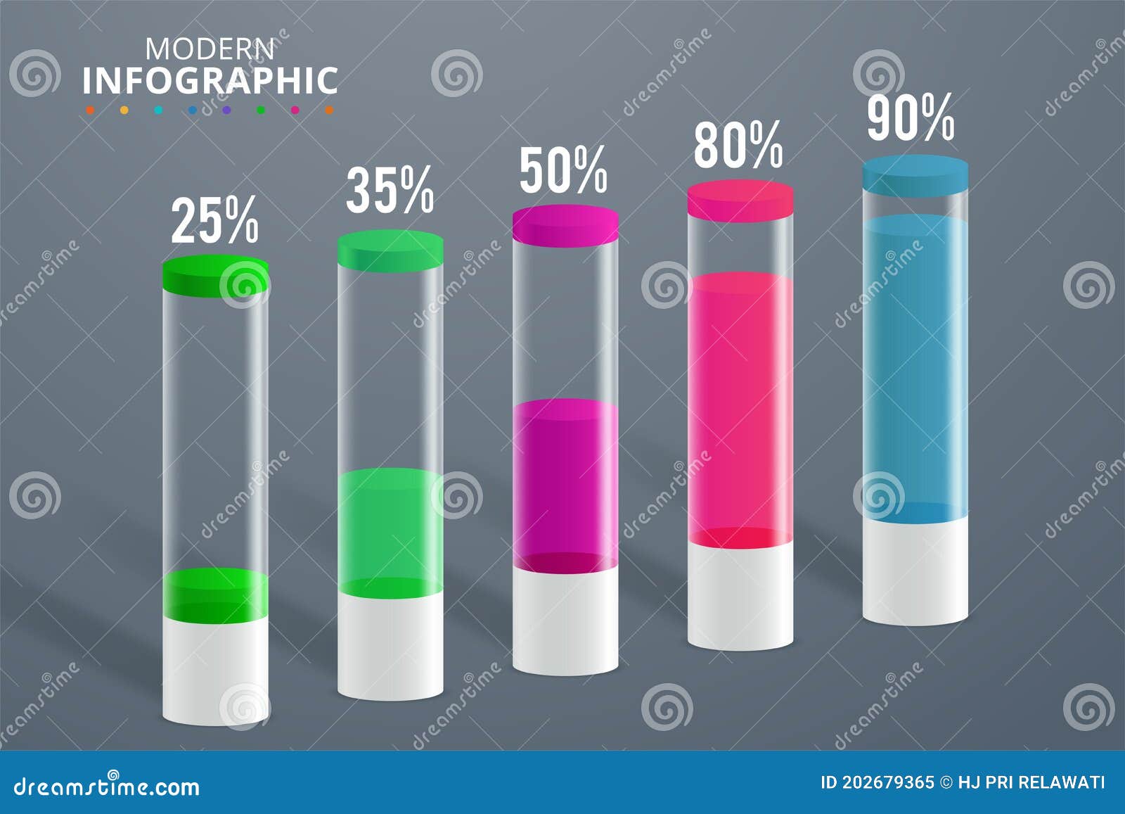 Cylinder Chart Template. Vector Illustration Stock Vector ...