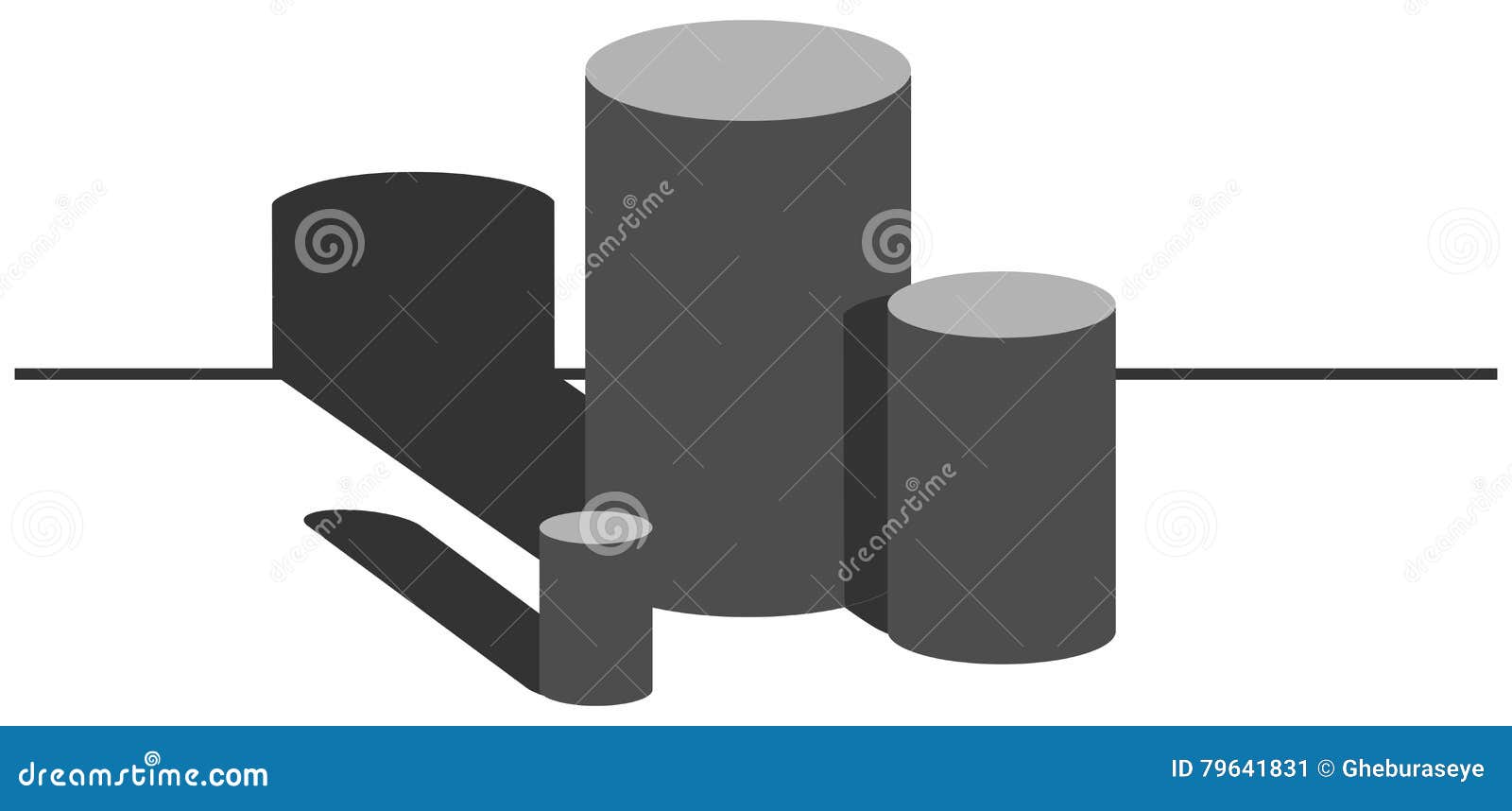 Cylinder Composition in Shades of Gray Stock Vector - Illustration of ...