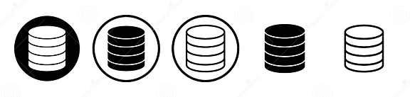 Cylinder Database Icon Vector Set on White Background Stock ...