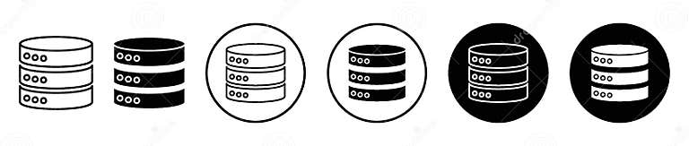 Cylinder Database Icon Vector Set on White Background Stock Vector ...
