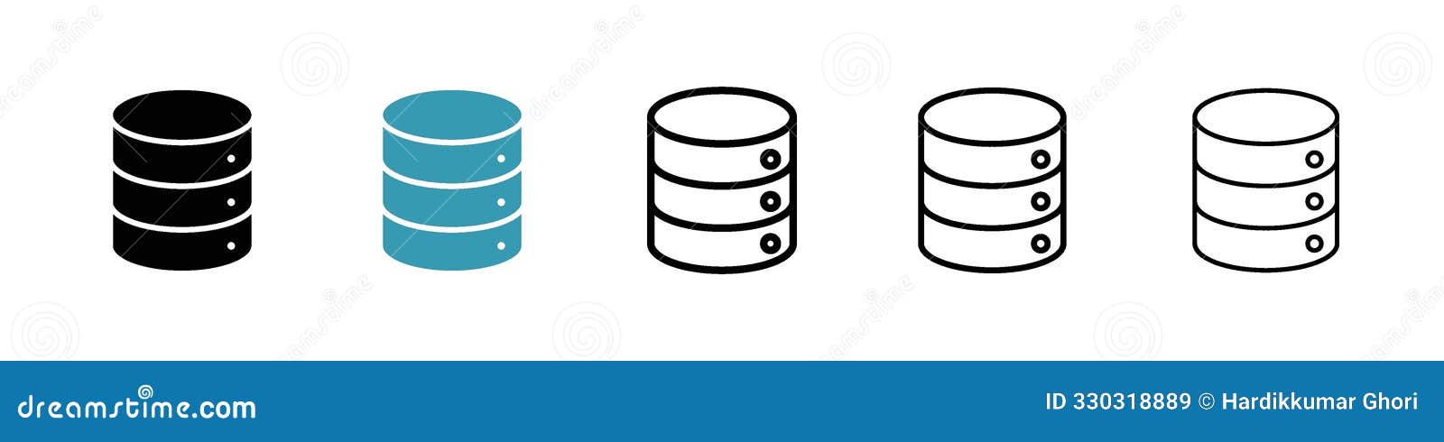 Cylinder Database Icon Vector Set on White Background Stock Vector ...