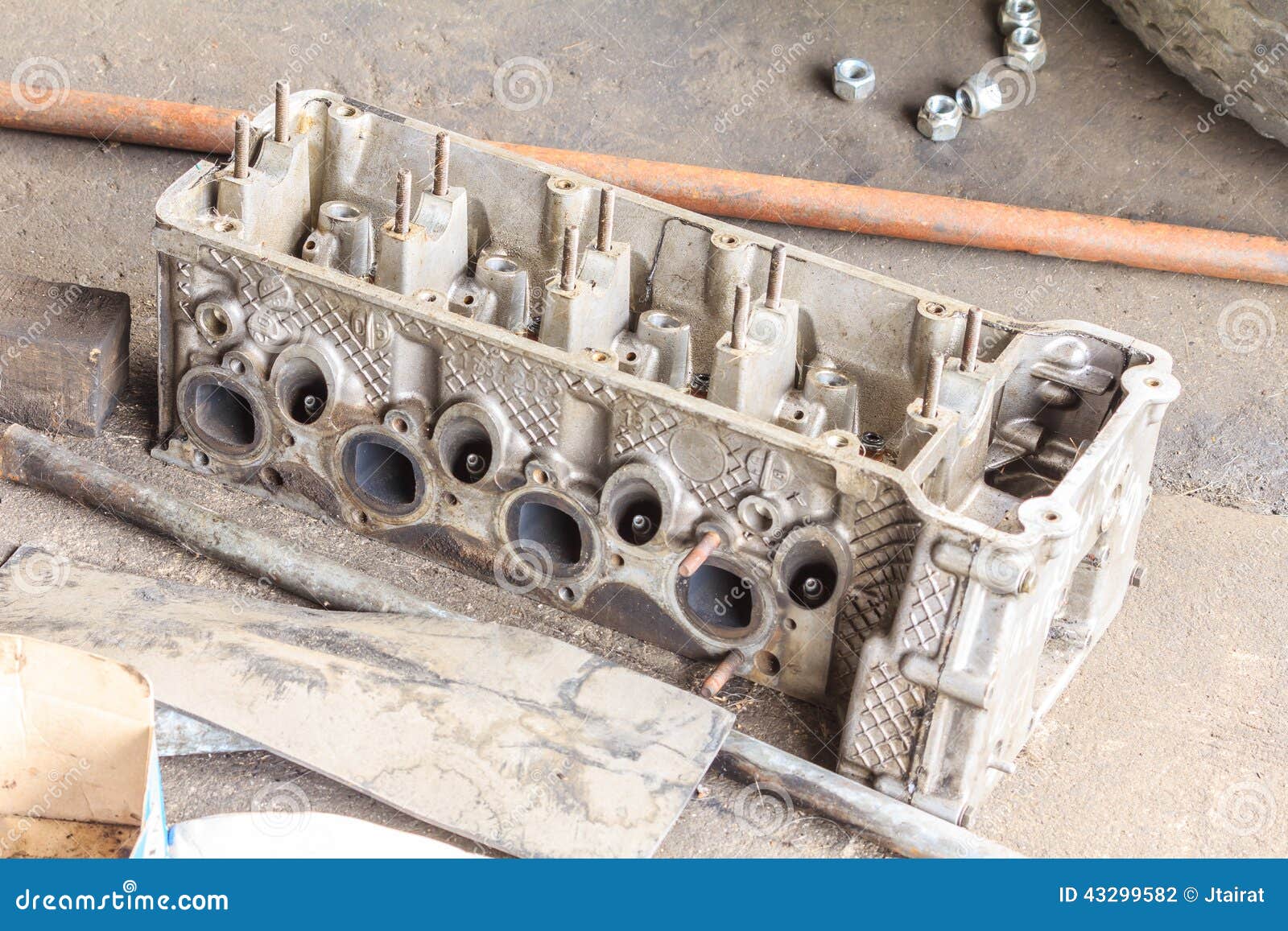 Cylinder head of engine. stock photo. Image of objects - 43299582