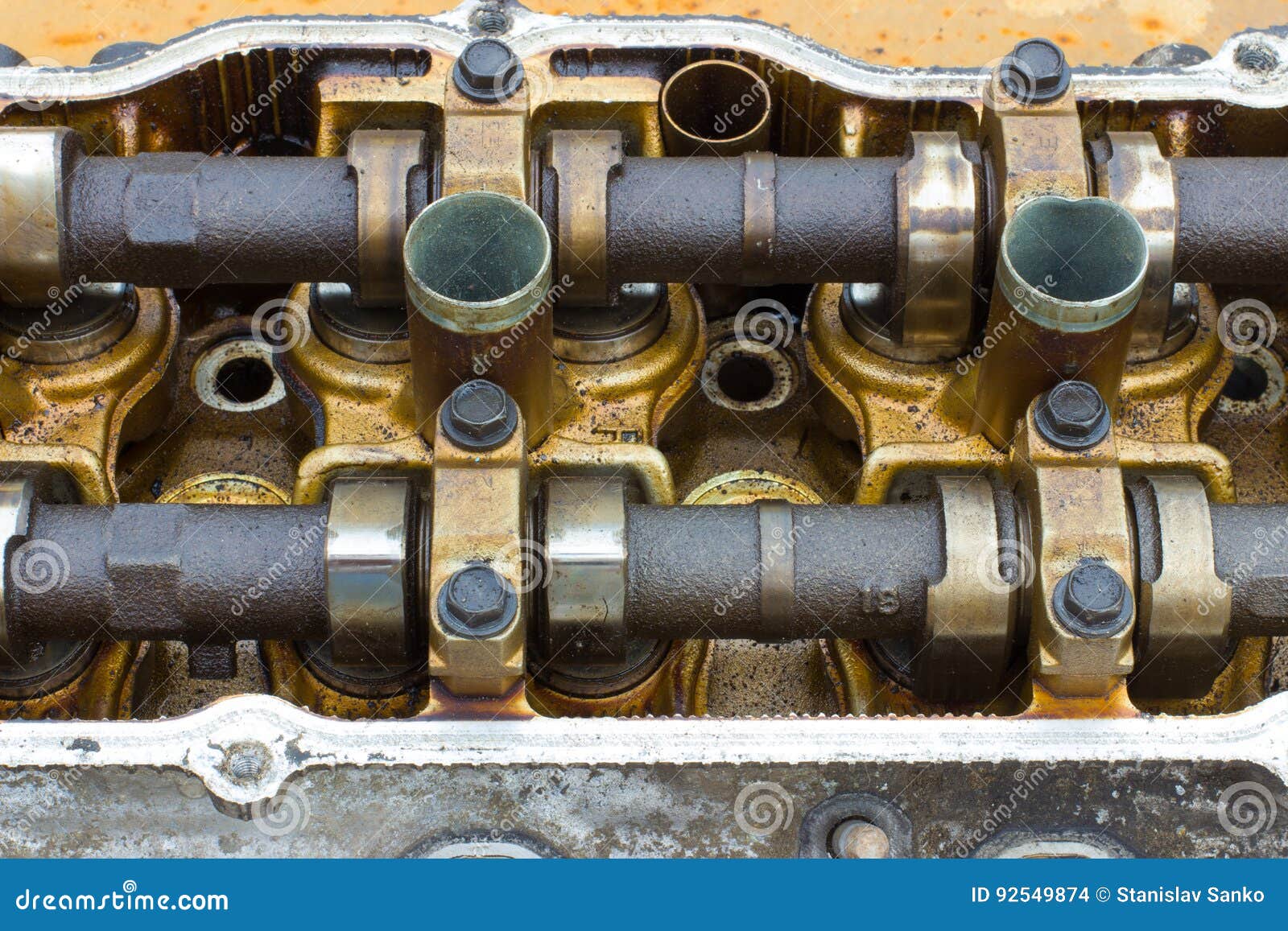 Cylinder head on rusty stock photo. Image of block, metallic - 92549874
