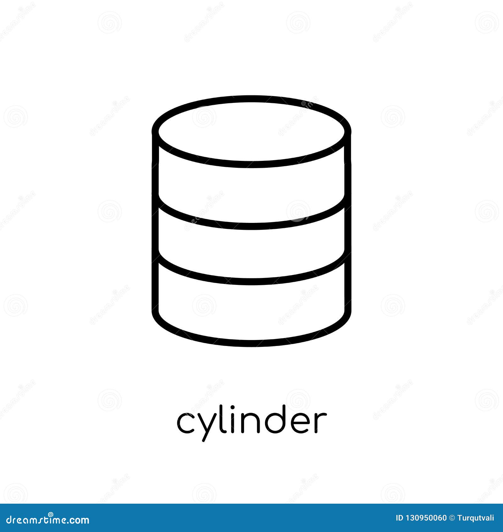 Cylinder Icon from Geometry Collection. Stock Vector - Illustration of ...