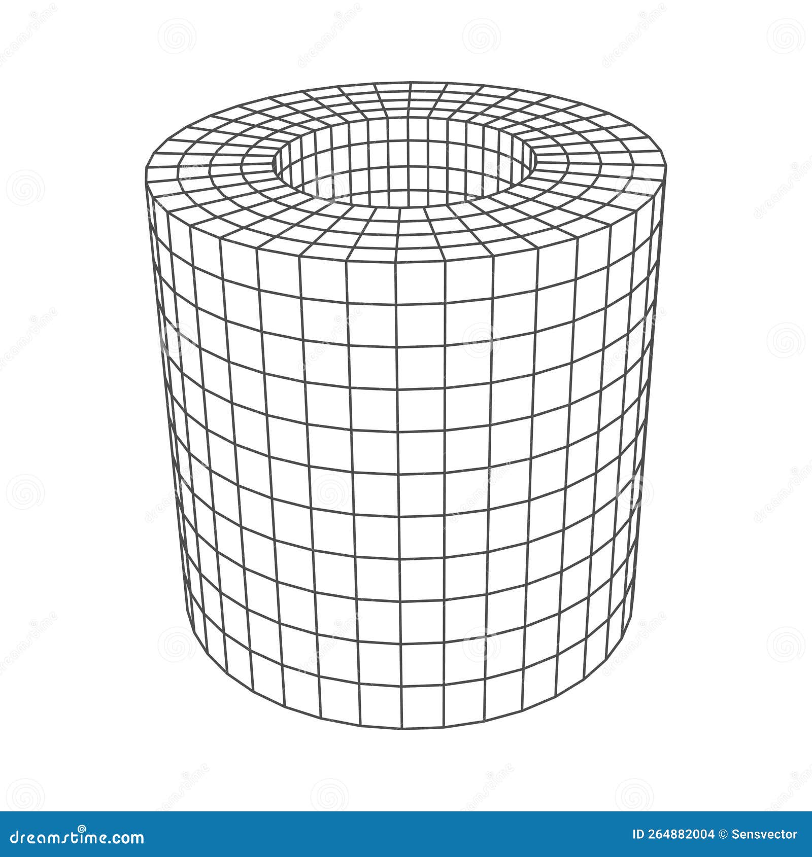 Cylinder Low Poly Geometric Shape, Lattice Grid Stock Vector ...