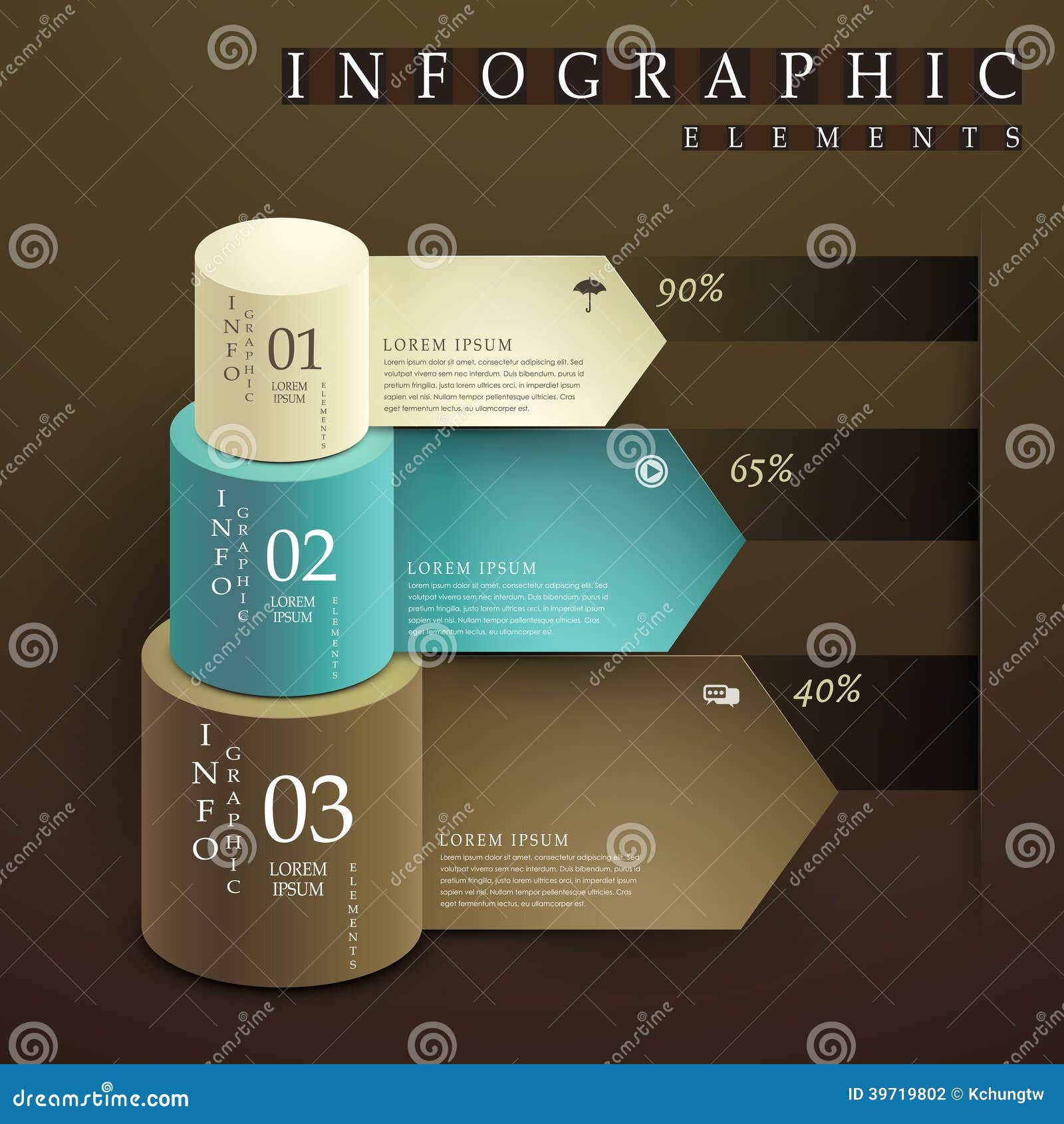 Cylinder and Paper Label Infographic Elements Stock Vector ...
