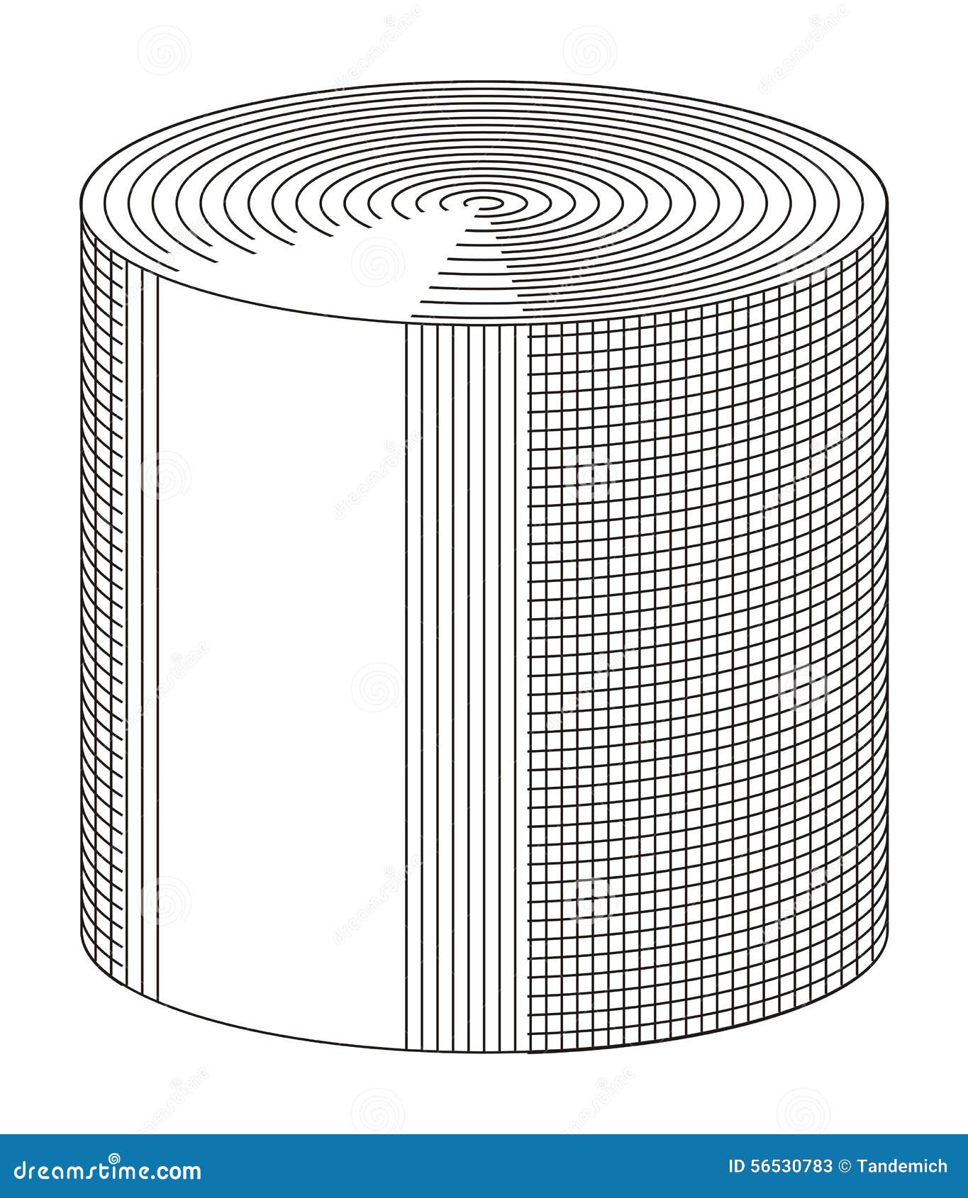 Cylinder stock illustration. Illustration of lined, curve - 56530783
