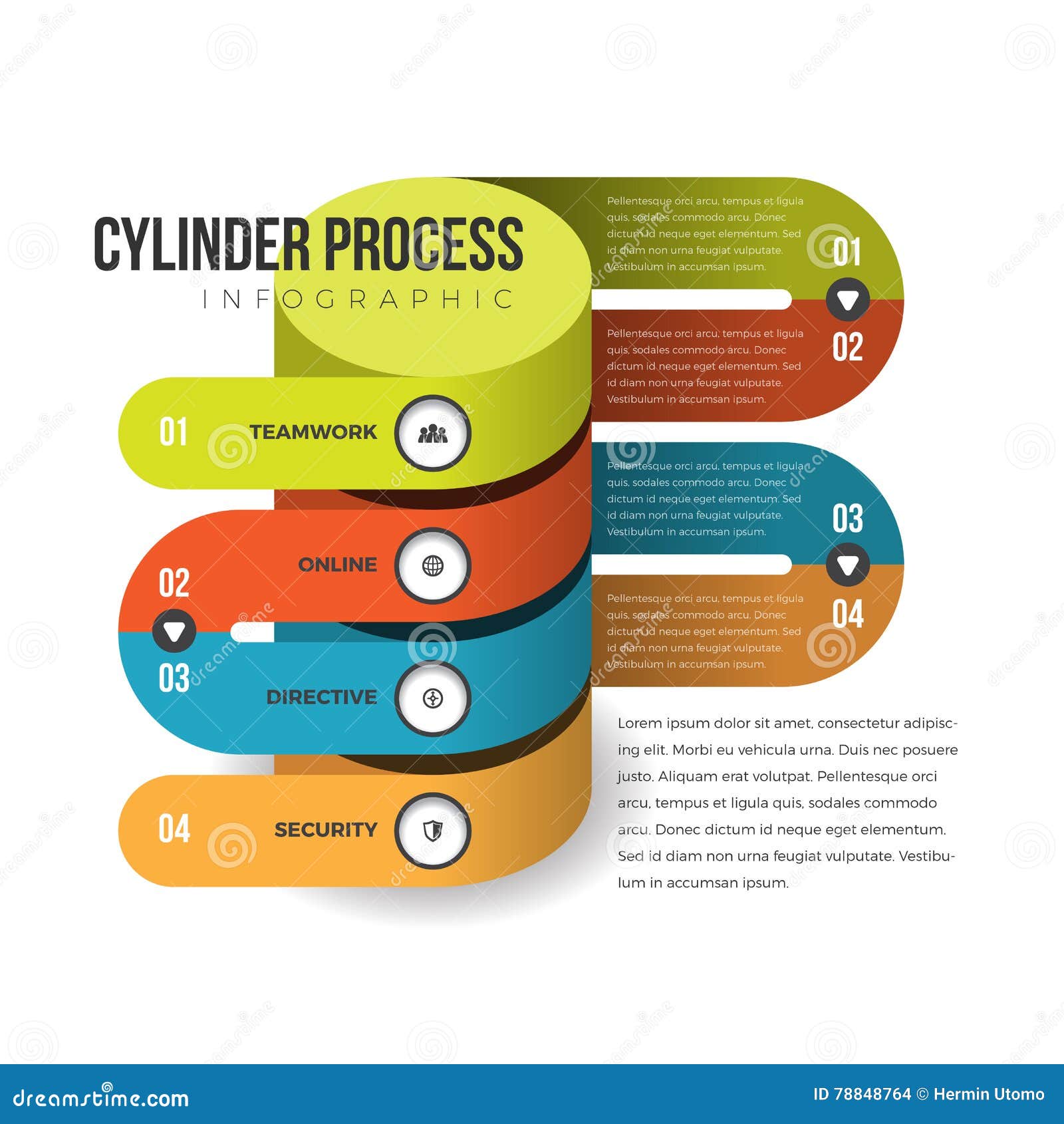 Cylinder Process Infographic Stock Vector - Illustration of infograph ...