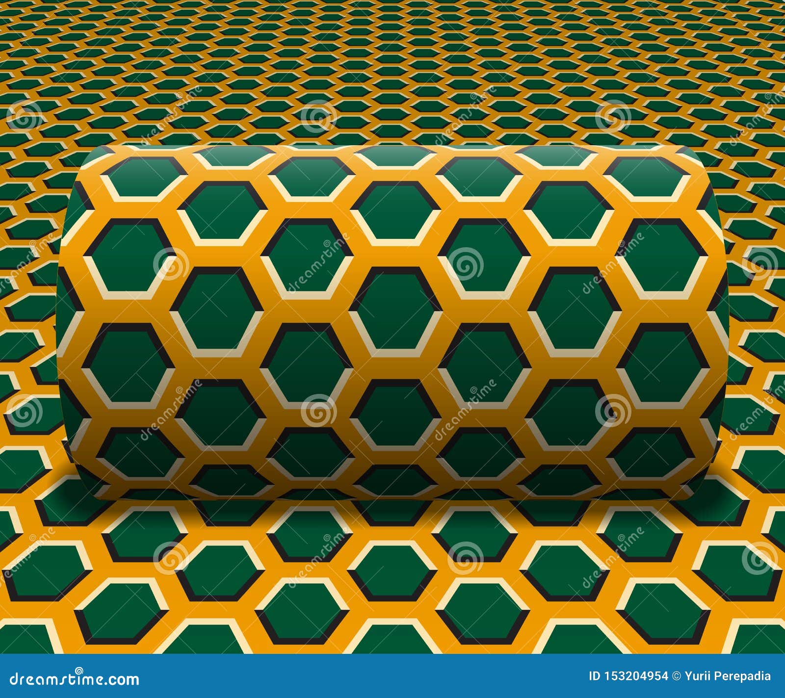 Cylinder is Rolling Along the Inclined Surface. Abstract Objects with ...