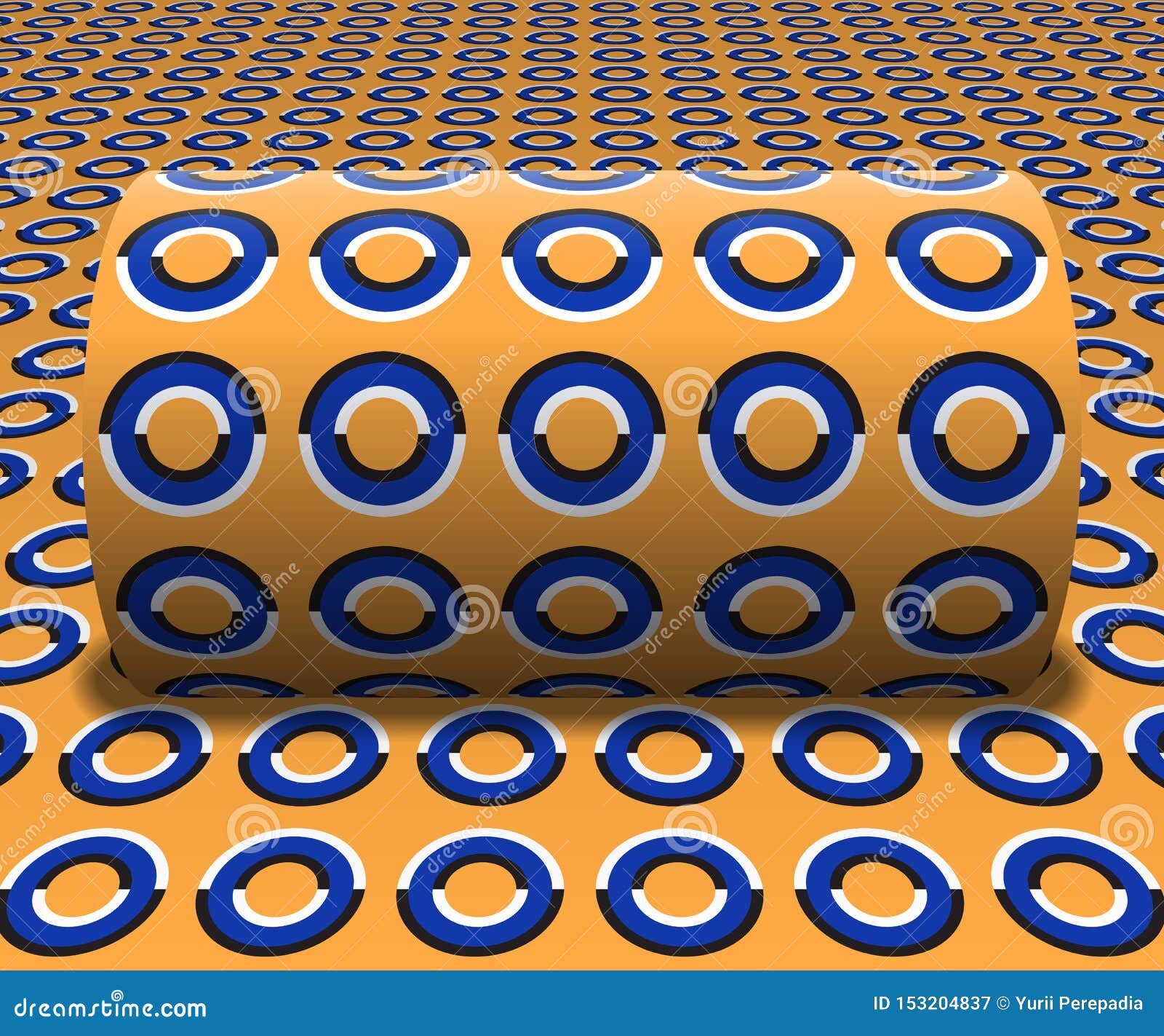 Cylinder is Rolling Along the Inclined Surface. Abstract Objects with ...