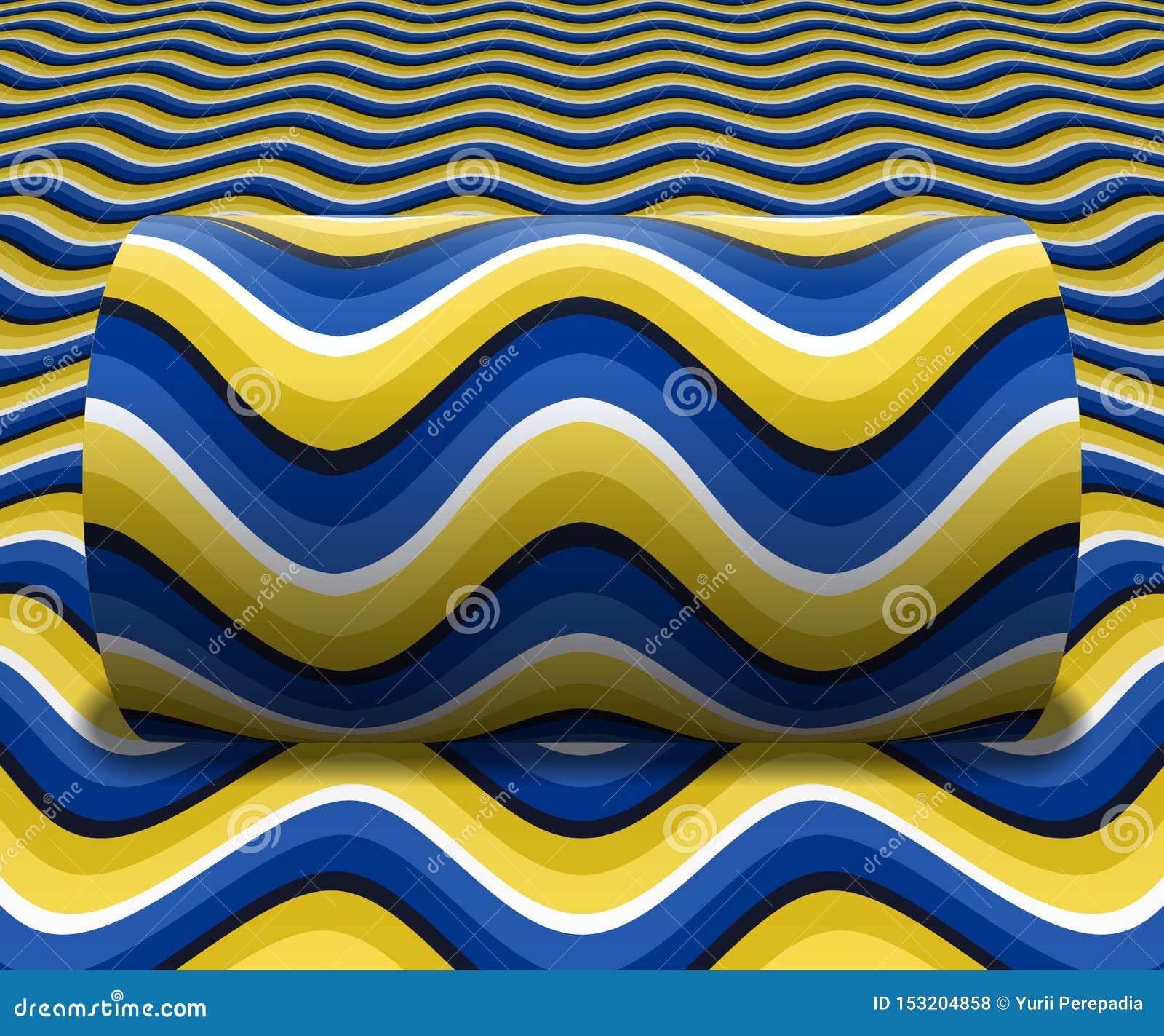 Cylinder is Rolling Along the Inclined Surface. Abstract Objects with ...