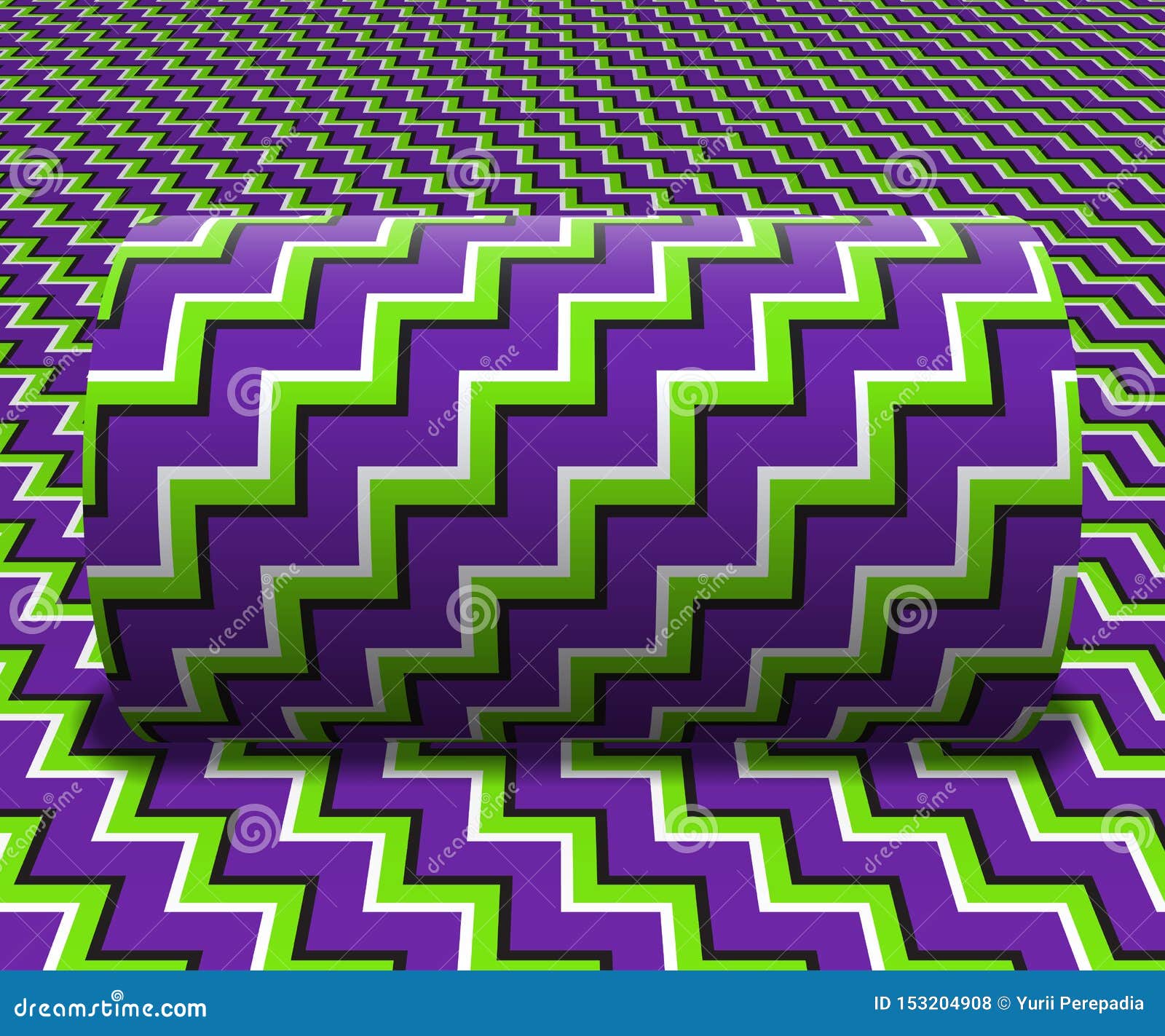 Cylinder is Rolling Along the Inclined Surface. Abstract Objects with ...